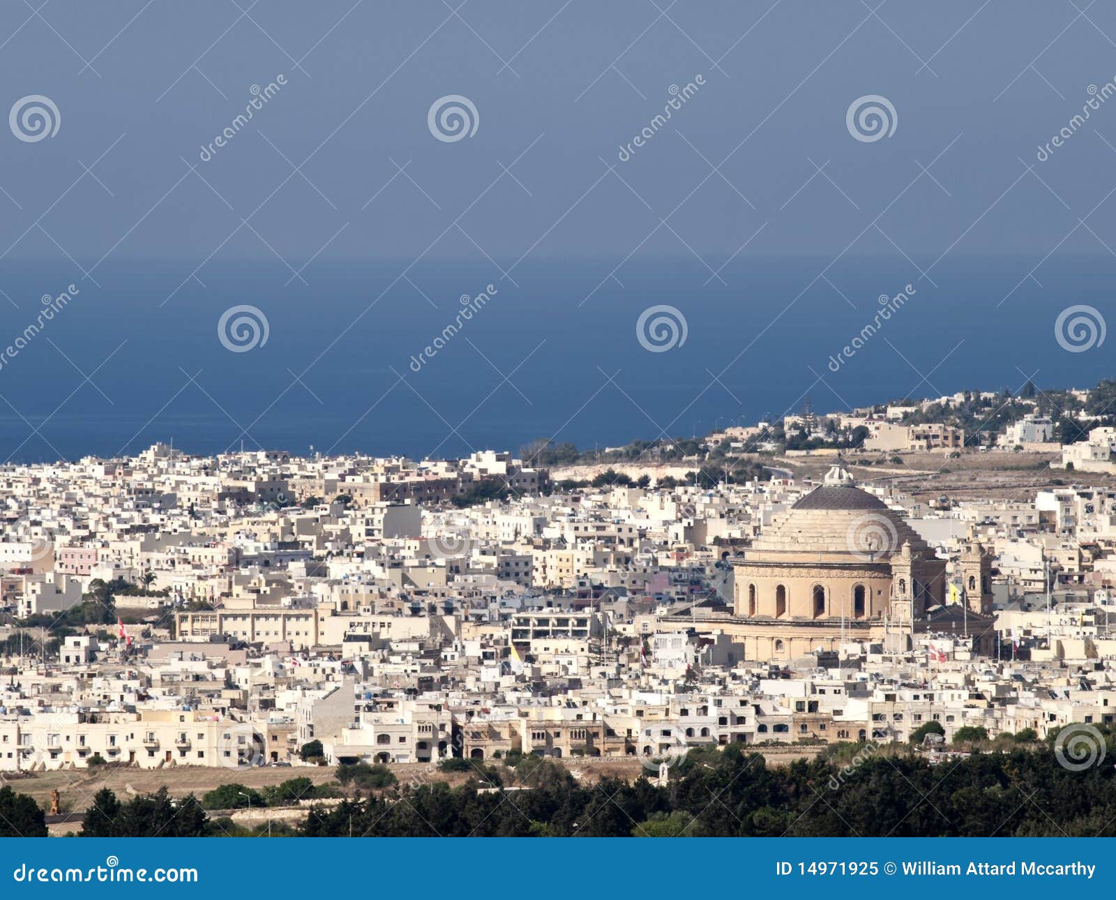 Mosta View stock image. Image of scenic, view, aerial - 14971925