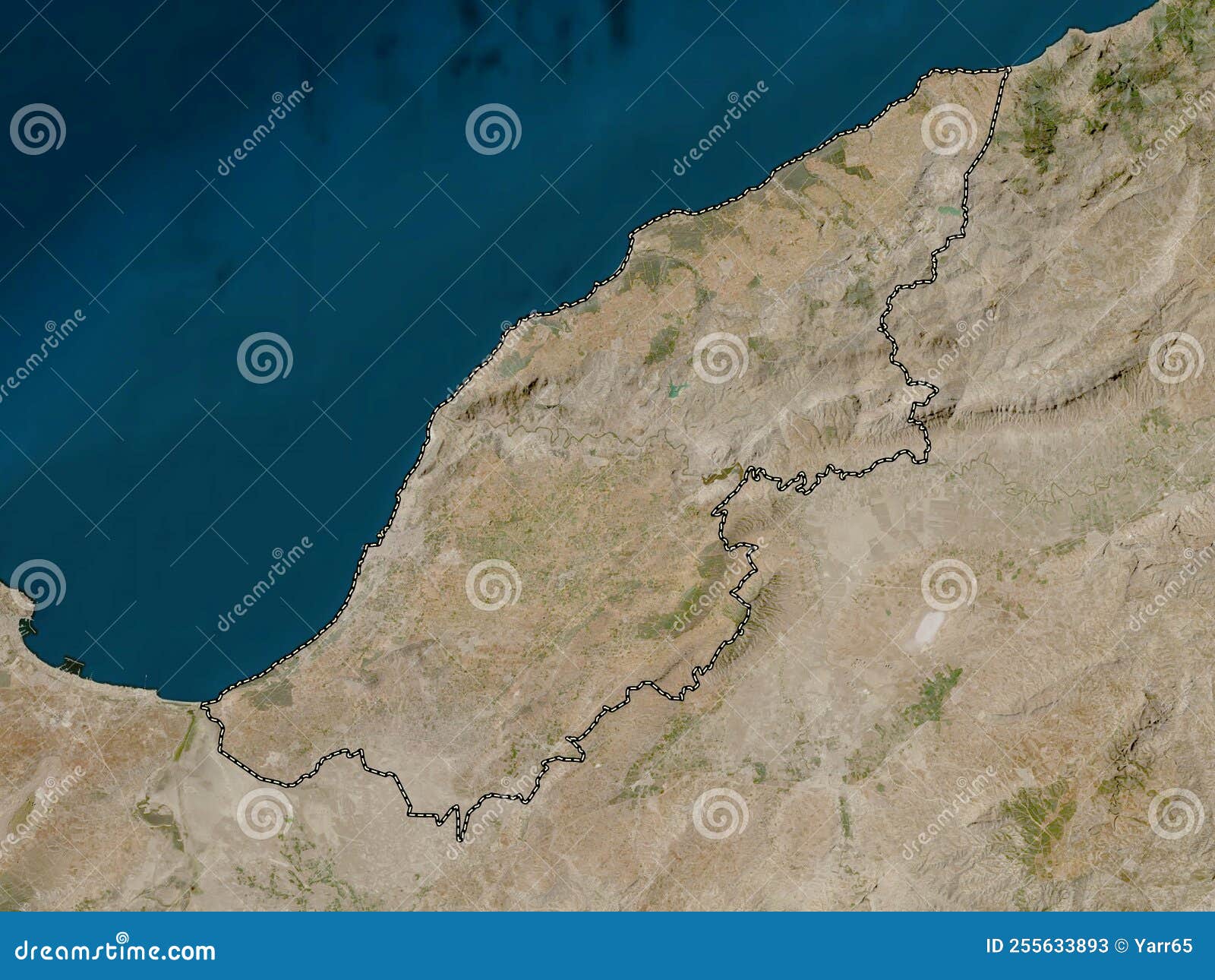 Mostaganem, Algeria. Low-res Satellite. No Legend Stock Illustration ...