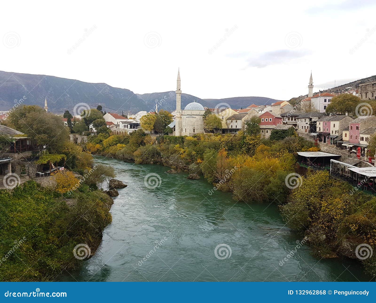Mostar city view stock photo. Image of river, mostar - 132962868