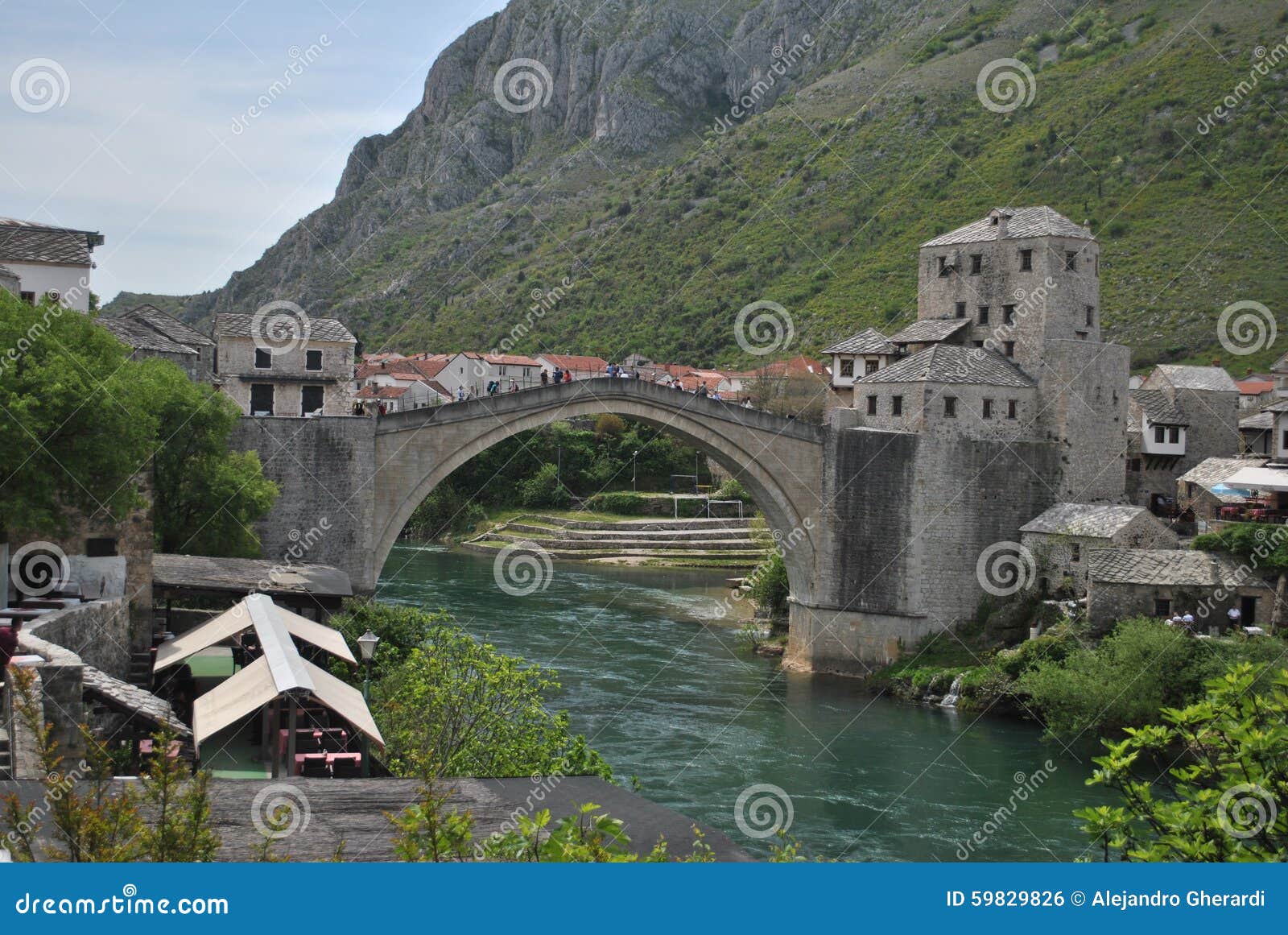Mostar Old Bridge stock photo. Image of bridge, city - 59829826