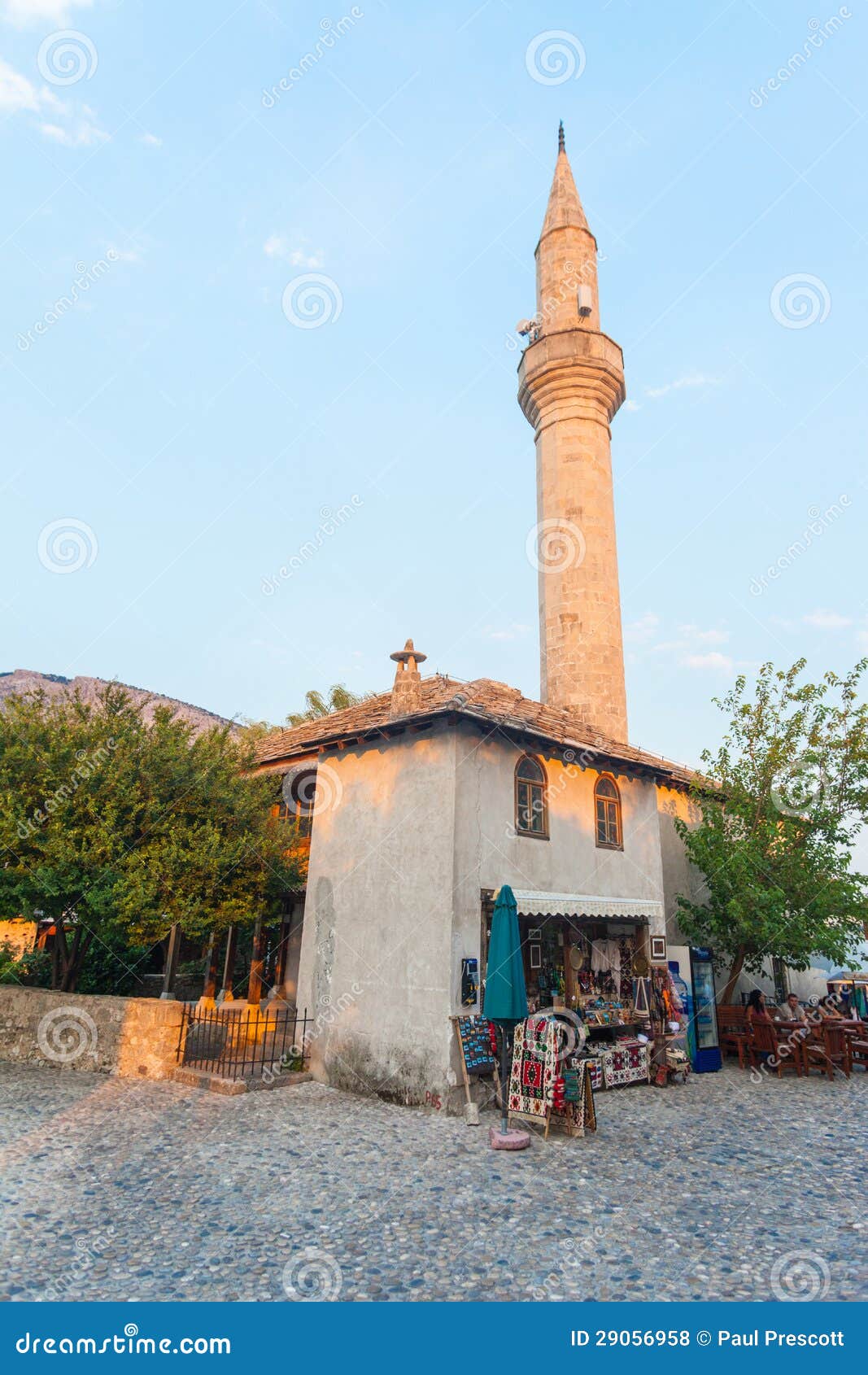Mostar streets editorial stock photo. Image of minaret - 29056958