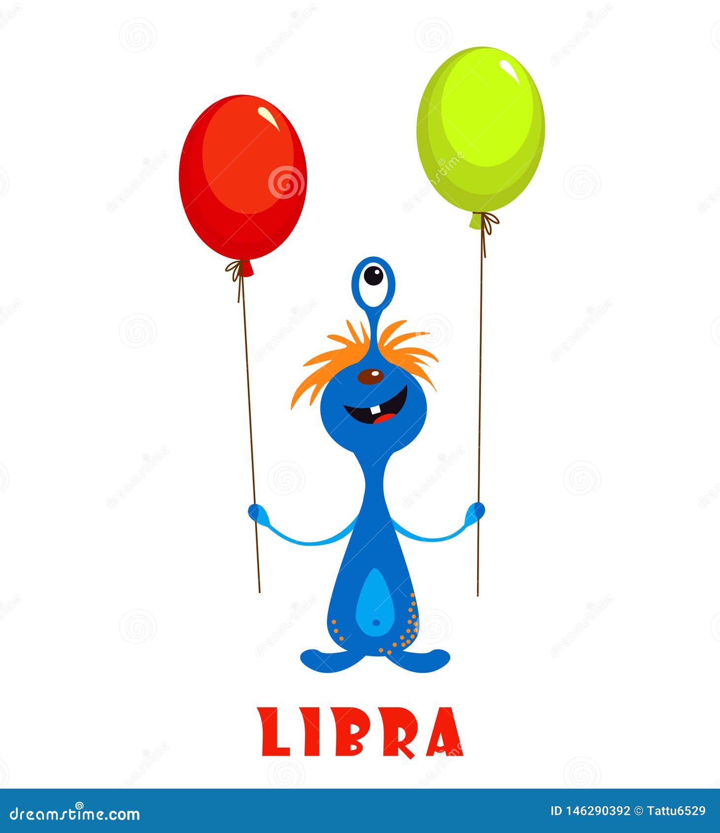 Funny Monsters Horoscope - Libra - Vector Stock Illustration ...