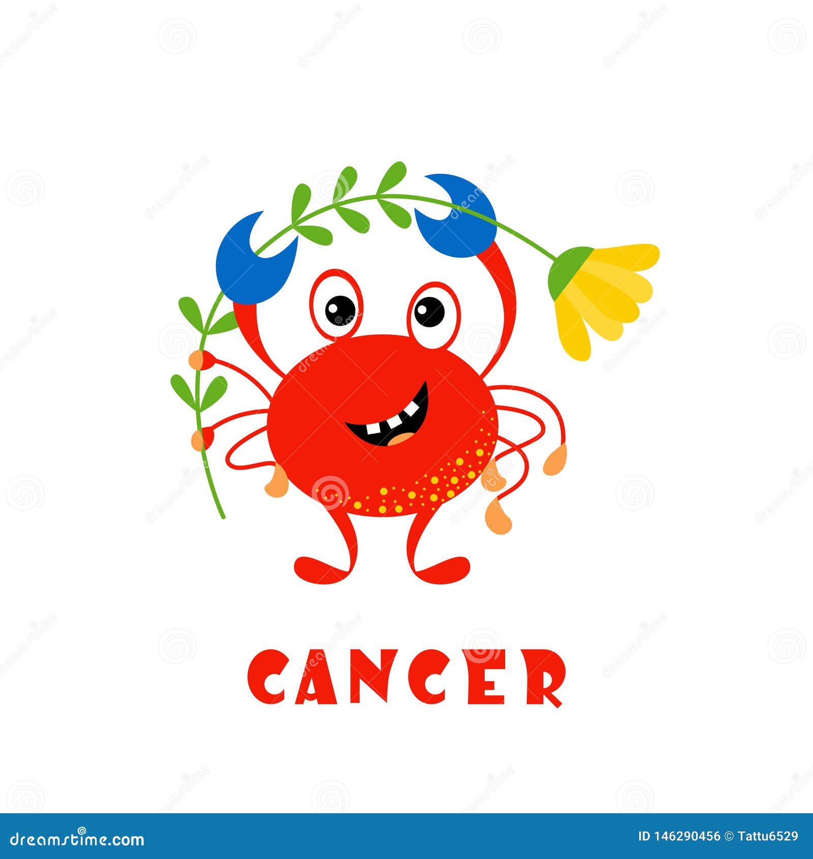 Funny Monsters Horoscope - Cancer - Vector Stock Illustration ...