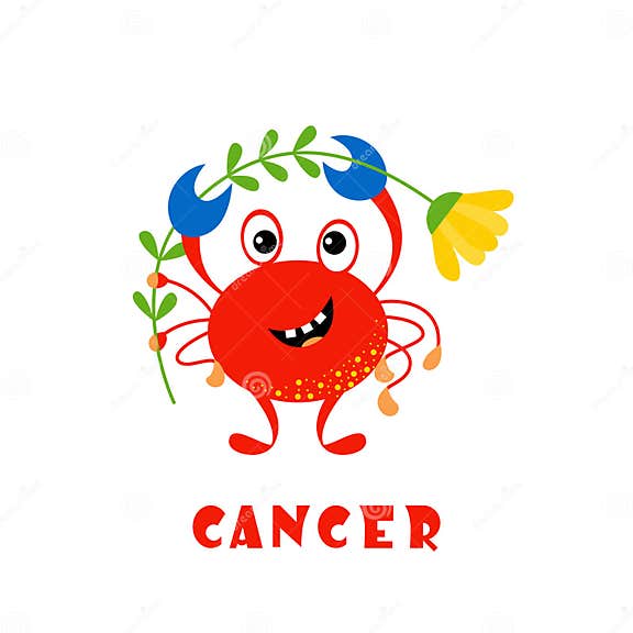 Funny Monsters Horoscope - Cancer - Vector Stock Illustration ...
