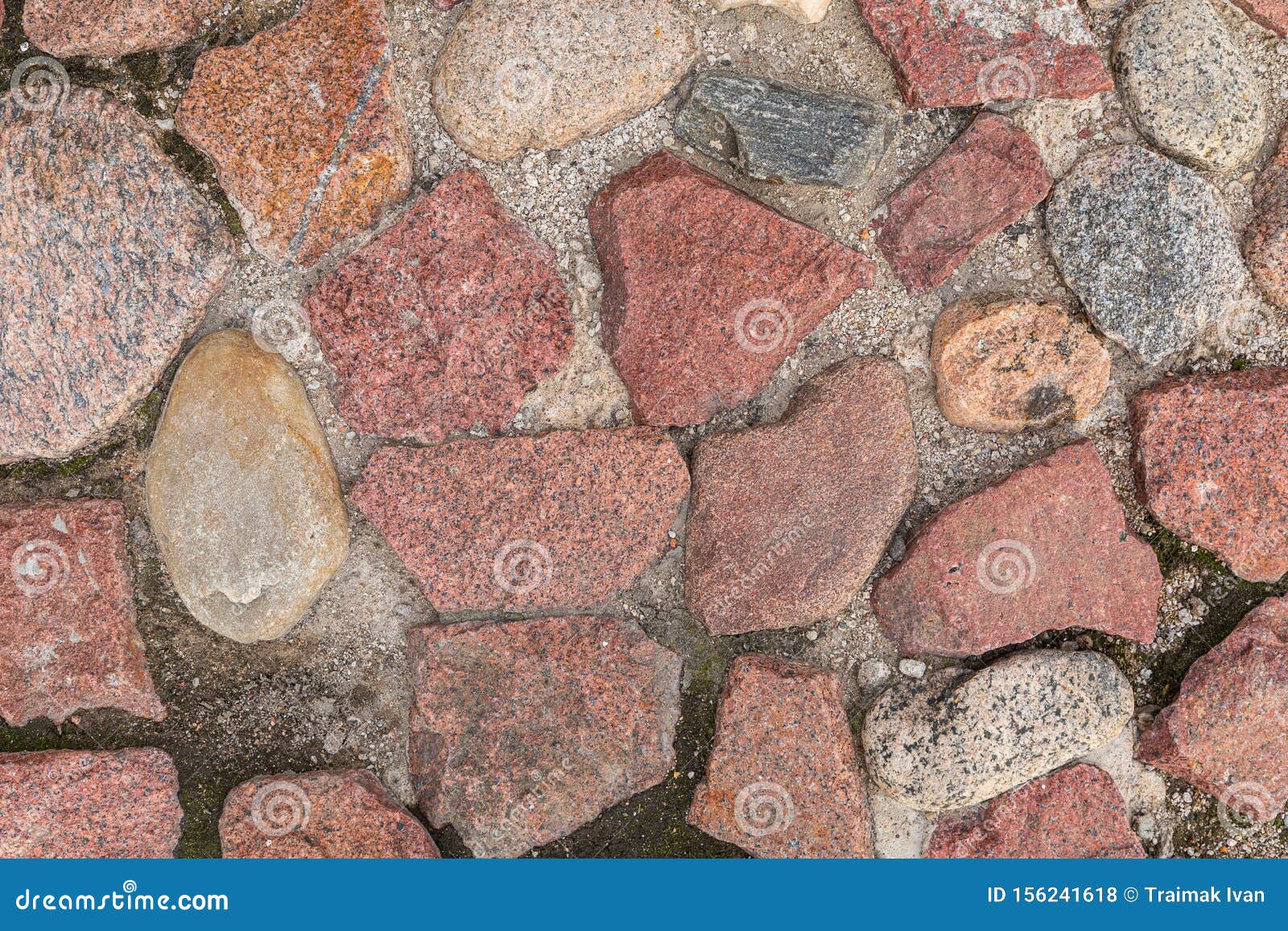Mostly Red Granite Stones Pavement, Pattern Seamless, Texture Stock ...