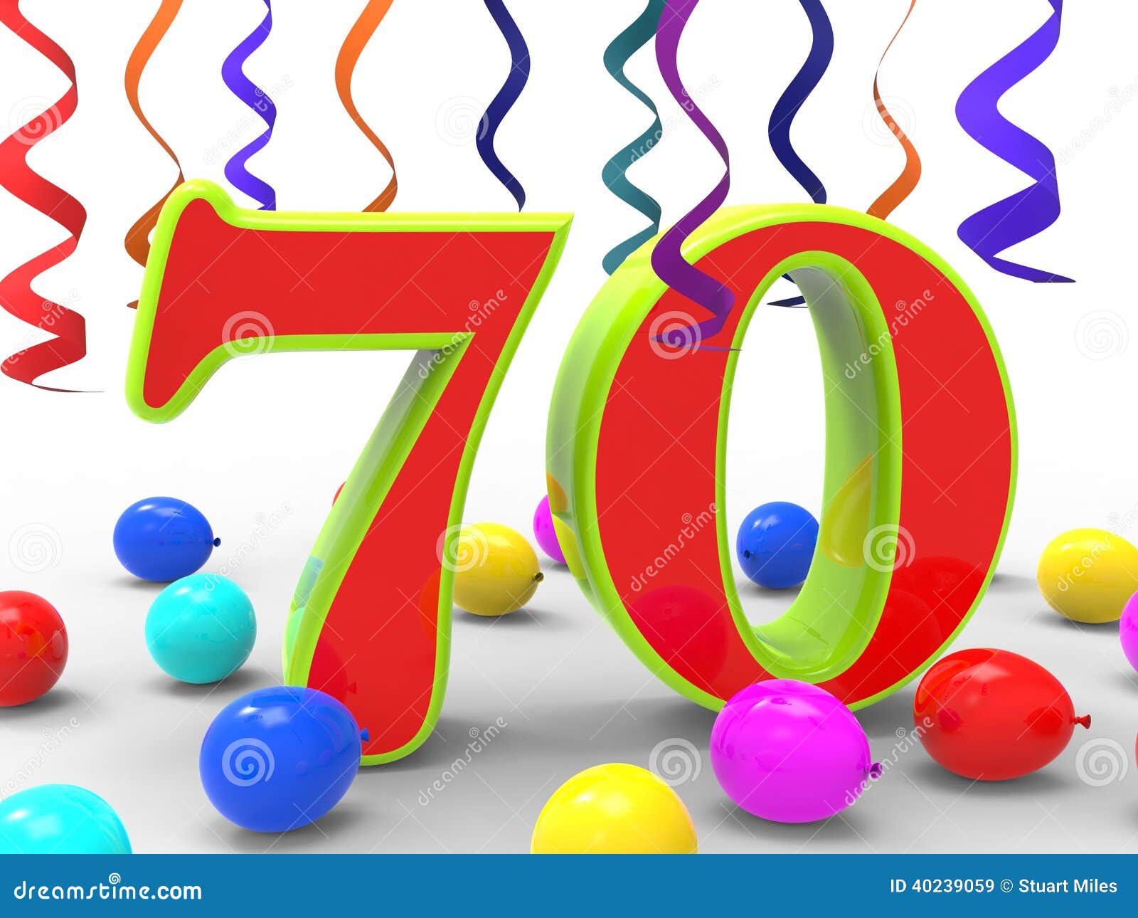 Mostras Do Partido Do Número Setenta Criativas Ilustração Stock ...