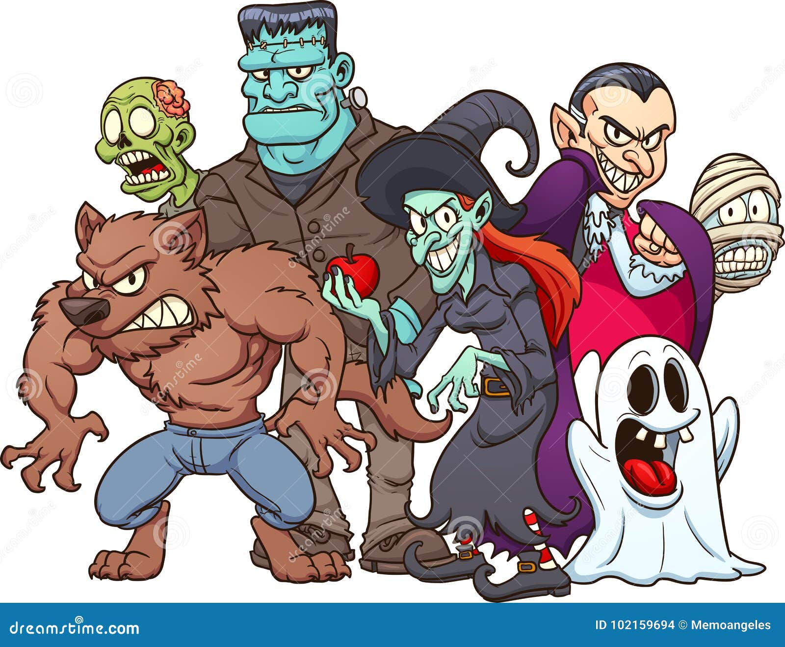 Mostri di Halloween illustrazione vettoriale. Illustrazione di mannaro ...