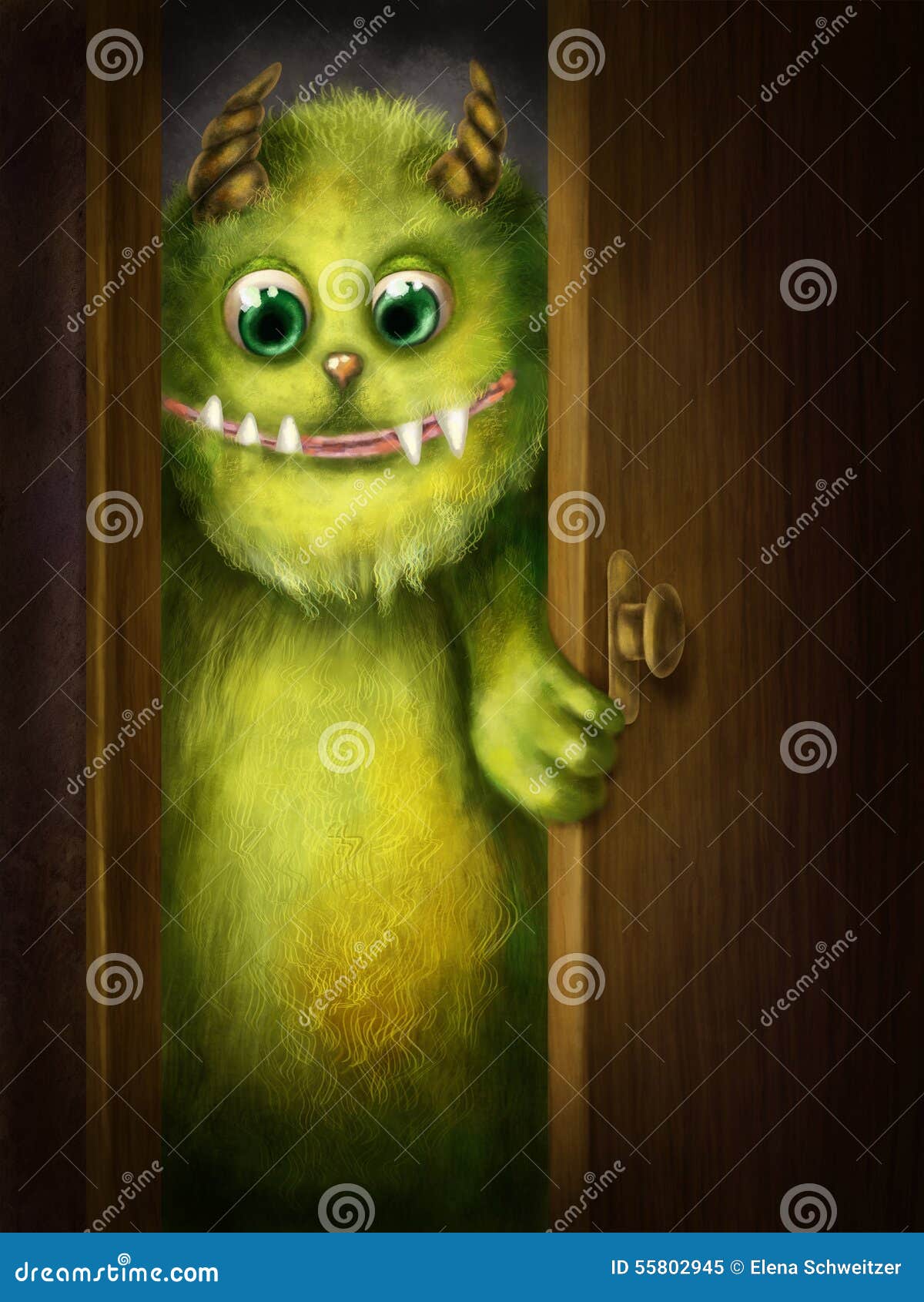 Mostro verde illustrazione di stock. Illustrazione di halloween - 55802945