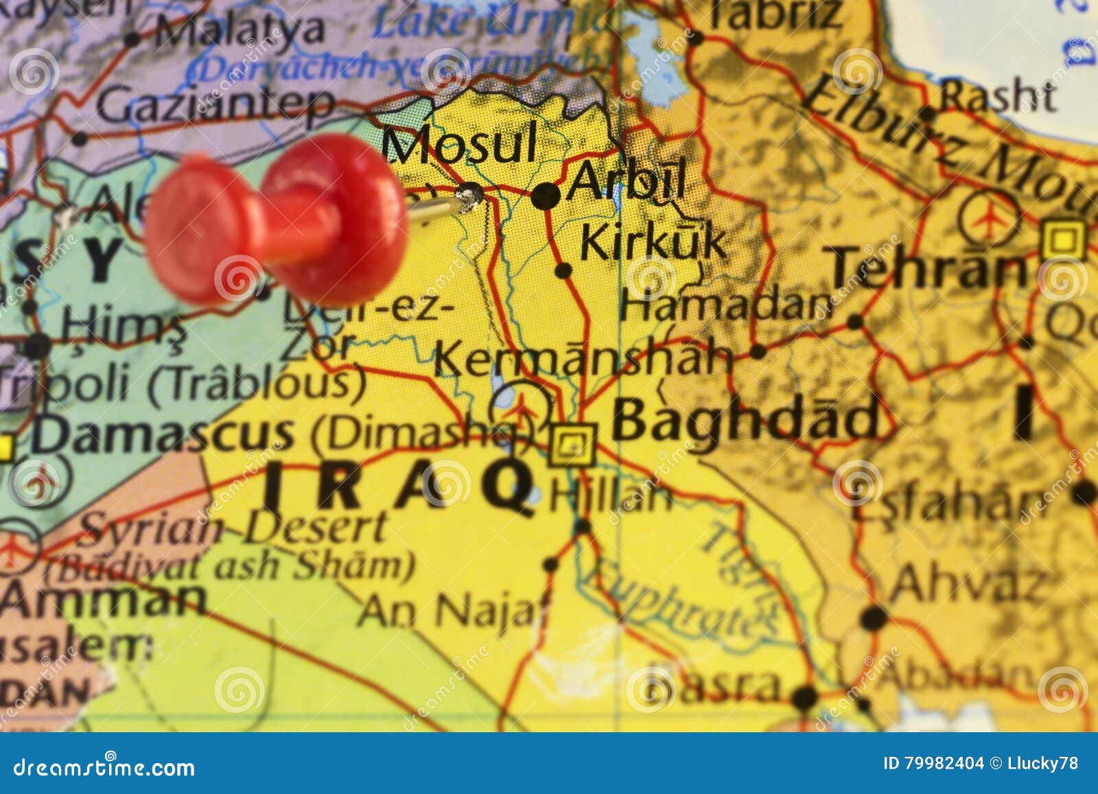 Map Of Mosul, Iraq, Satellite View Stock Photography | CartoonDealer ...