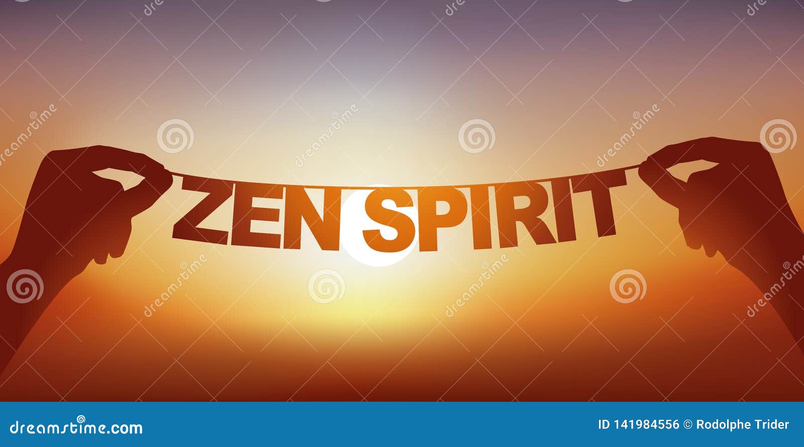 Concept of Tranquility with Hands Holding a Banner on Which are Written ...