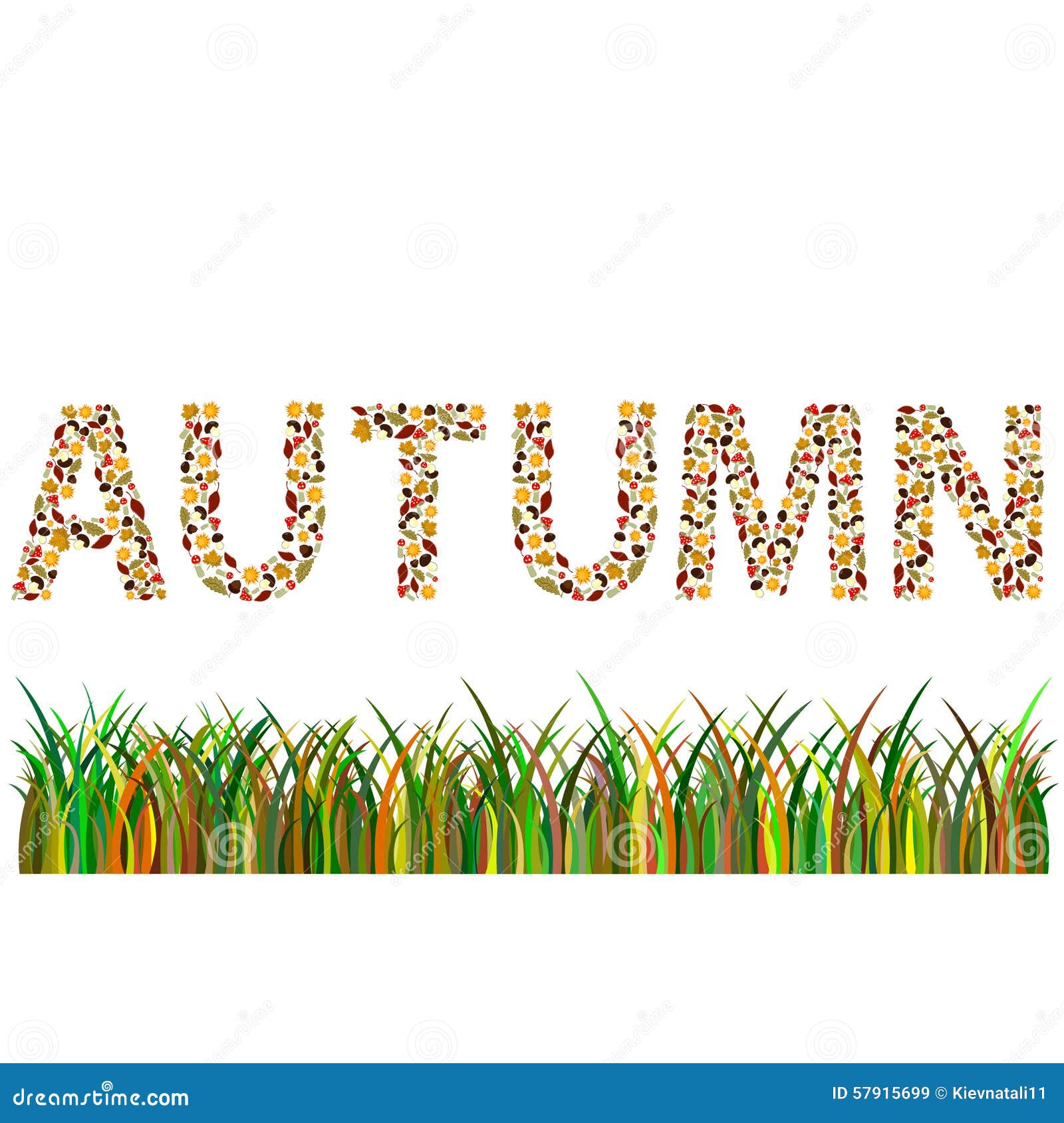 Mot d'automne illustration de vecteur. Illustration du gland - 57915699