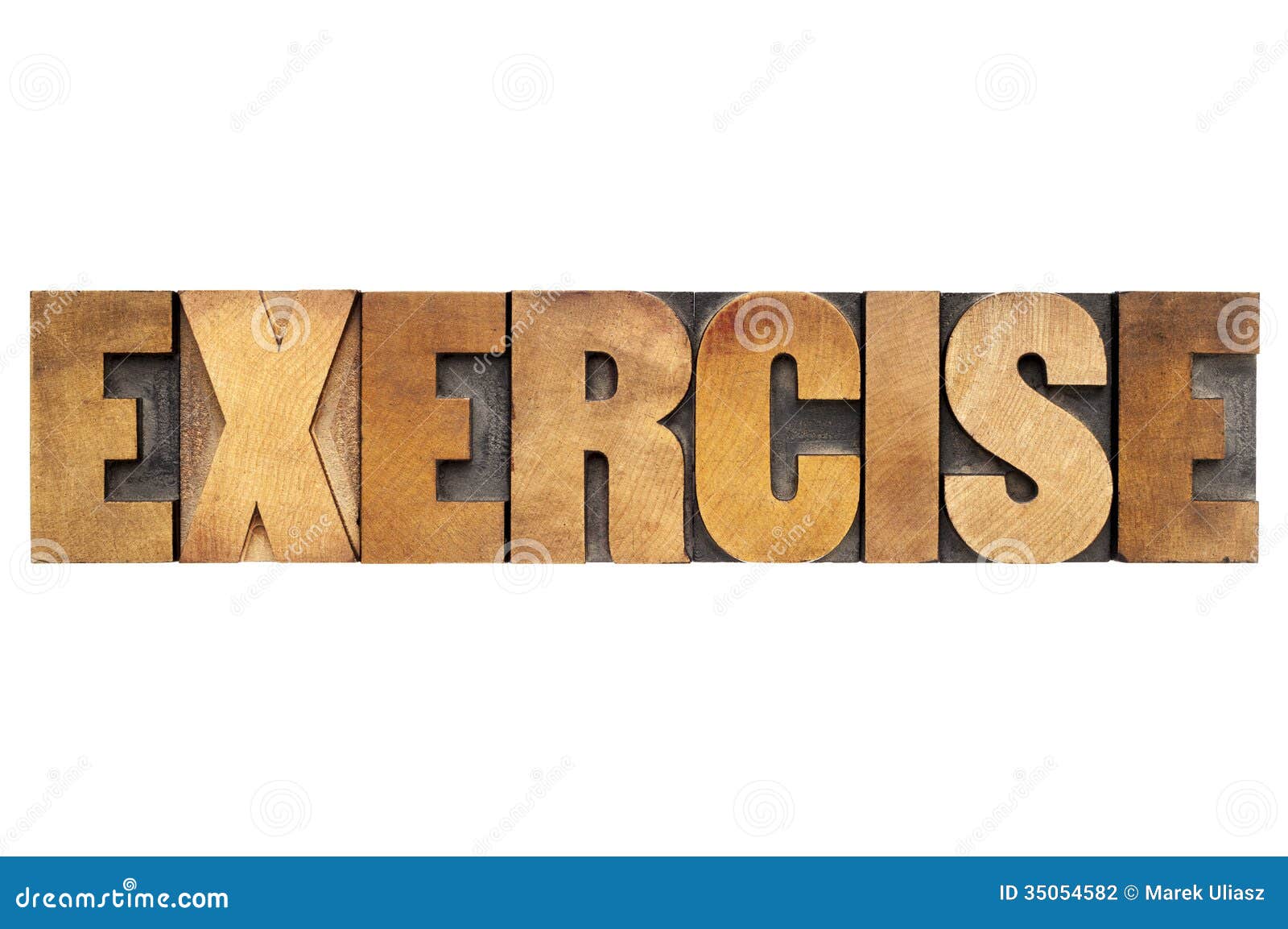 Mot D'exercice Dans Le Type En Bois Photo stock - Image du texture ...