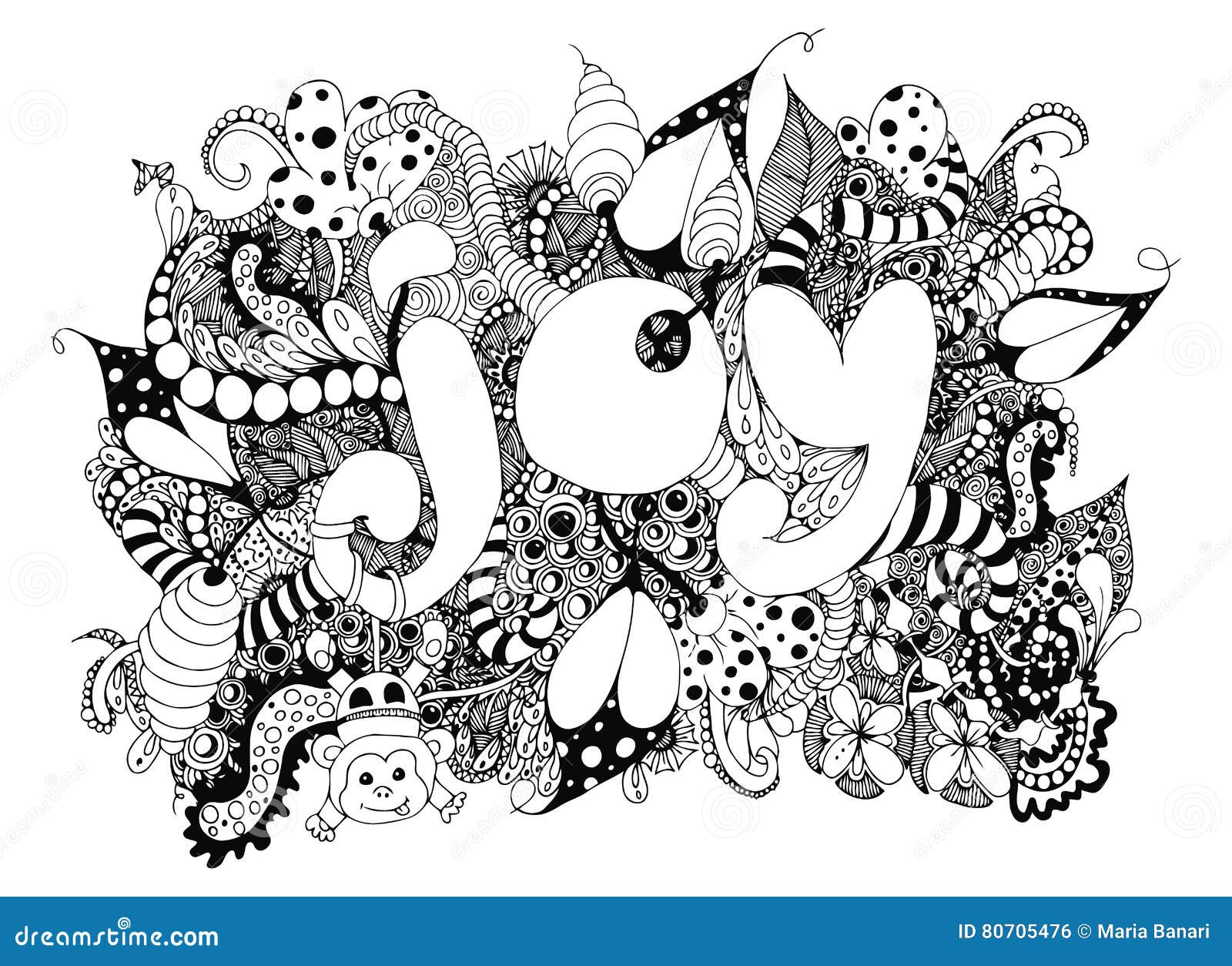 Mot De Zentangle D'illustration De Vecteur Illustration de Vecteur - Illustration du camaïeu ...