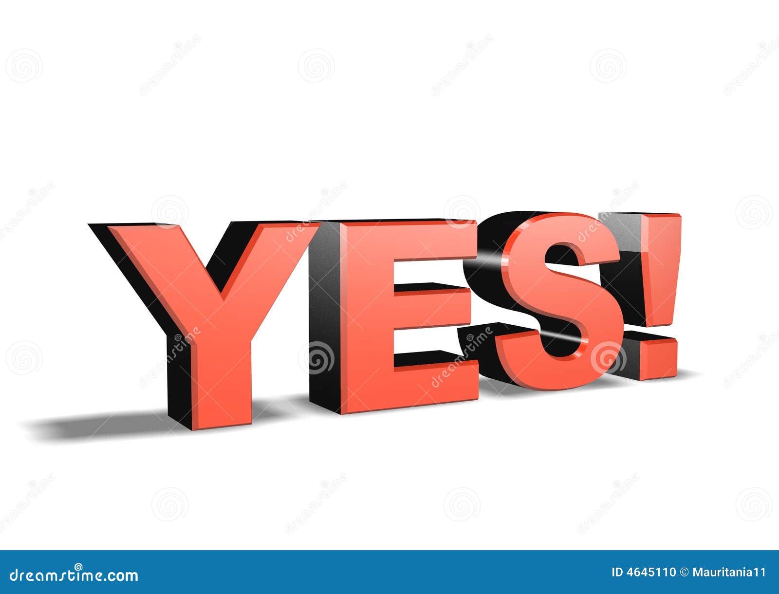 Mot OUI du symbole 3d illustration stock. Illustration du signe - 4645110