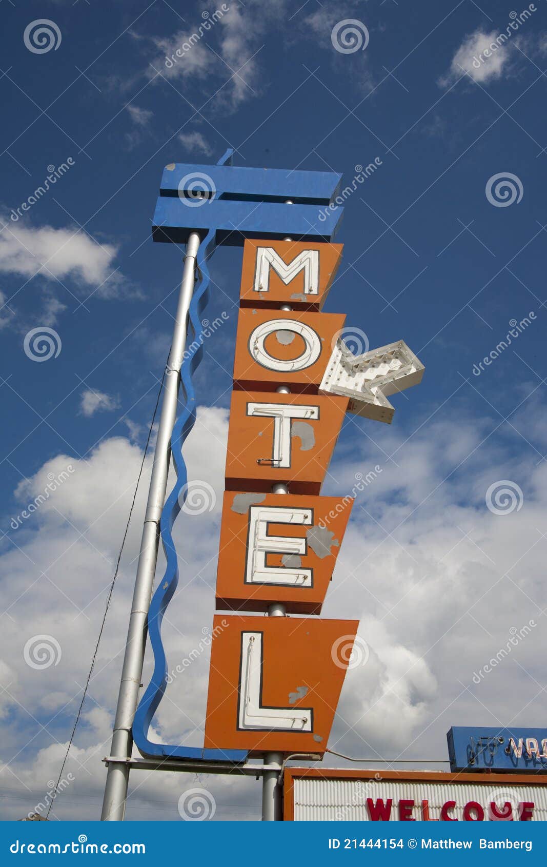 Motel stock photo. Image of orange, lodging, blue, retro - 21444154