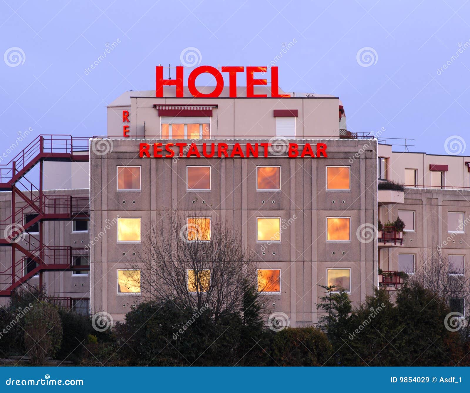 Motel stock image. Image of buildings, hotel, evening - 9854029