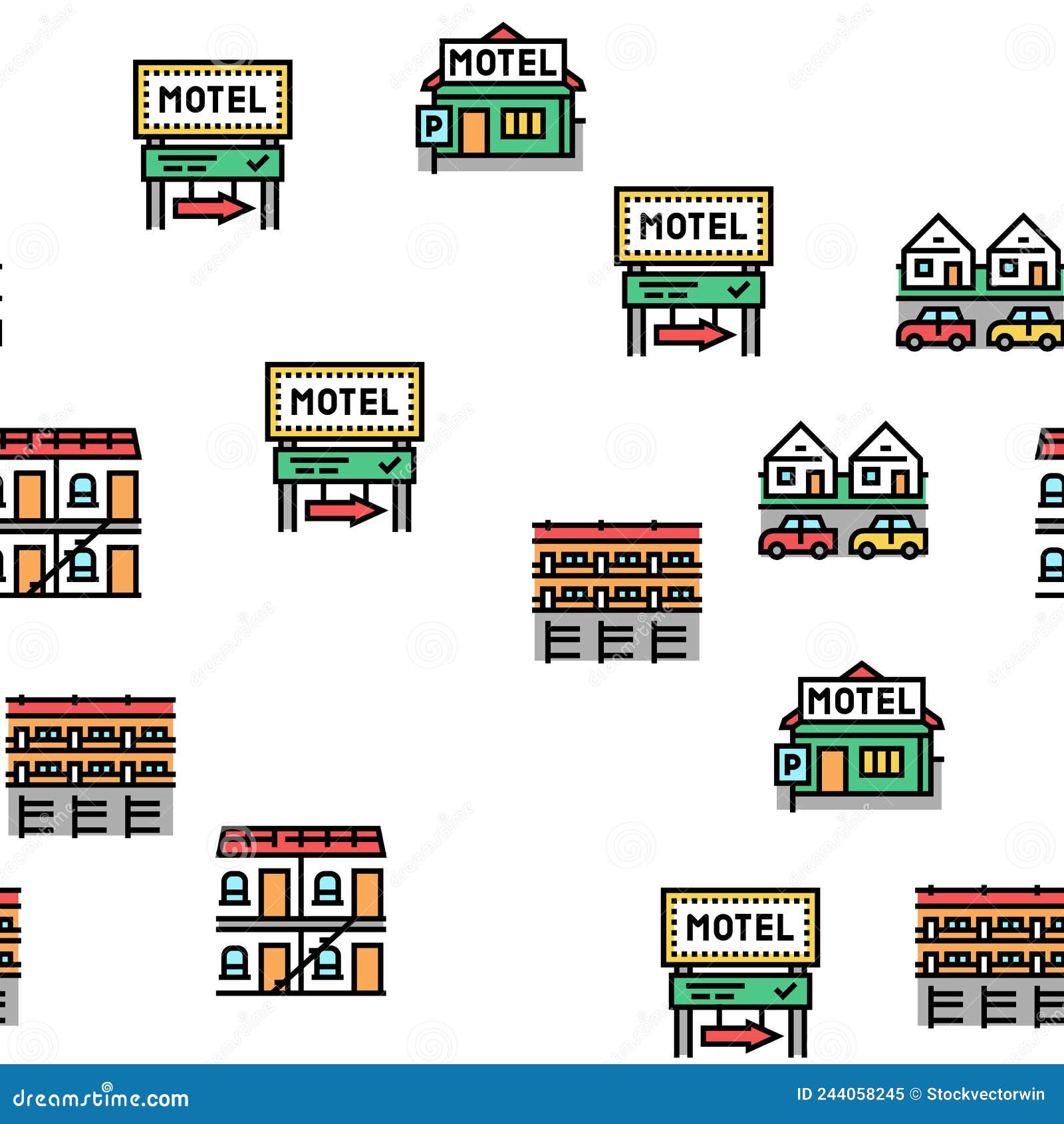 Motel Comfort Service Vector Seamless Pattern Stock Vector ...