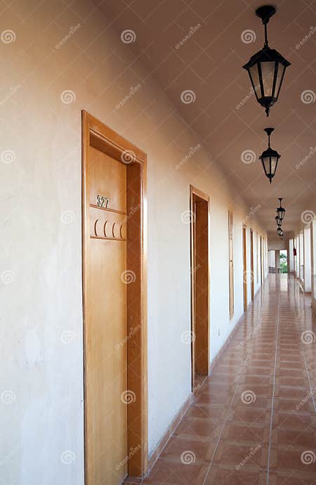 Motel corridor stock image. Image of doors, distance - 13023489