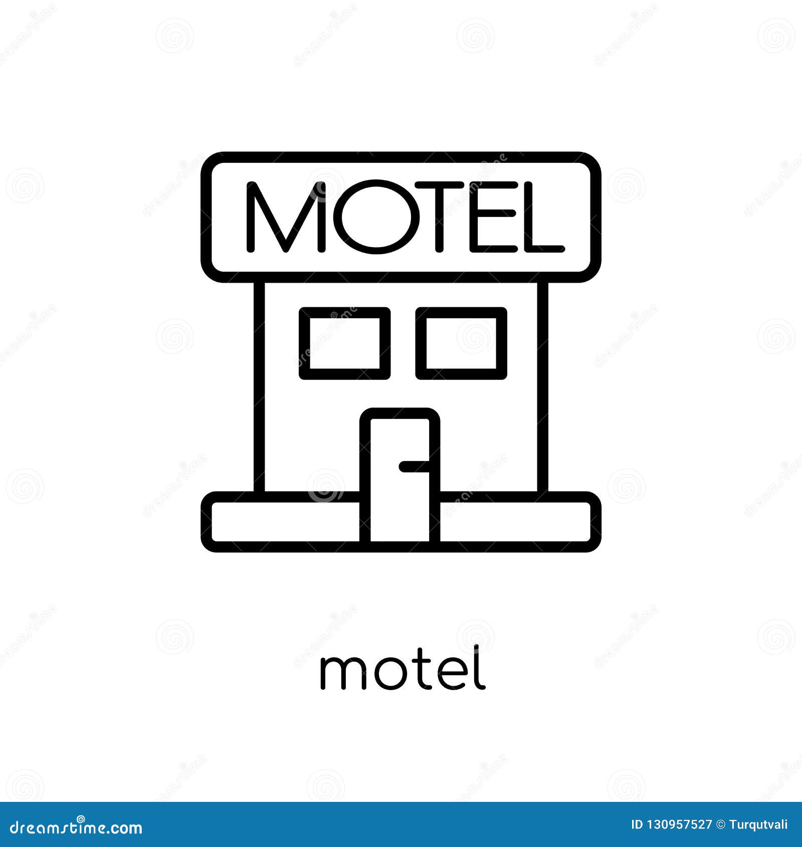 Motel Icon In Trendy Design Style. Motel Icon Isolated On White ...