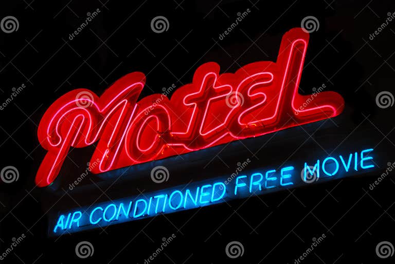 Motel Neon Sign stock photo. Image of tourism, time, darkness - 5377566
