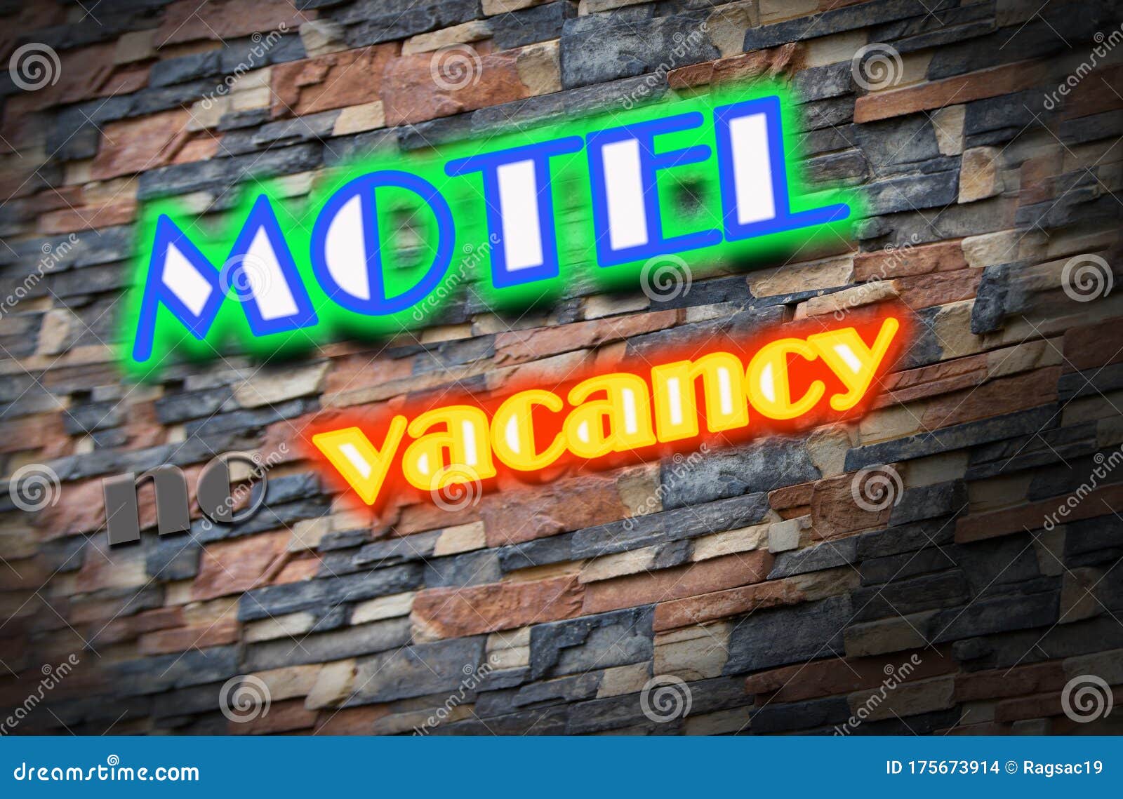 Motel- No Vacancy Neon Lights Stock Photo - Image of material ...