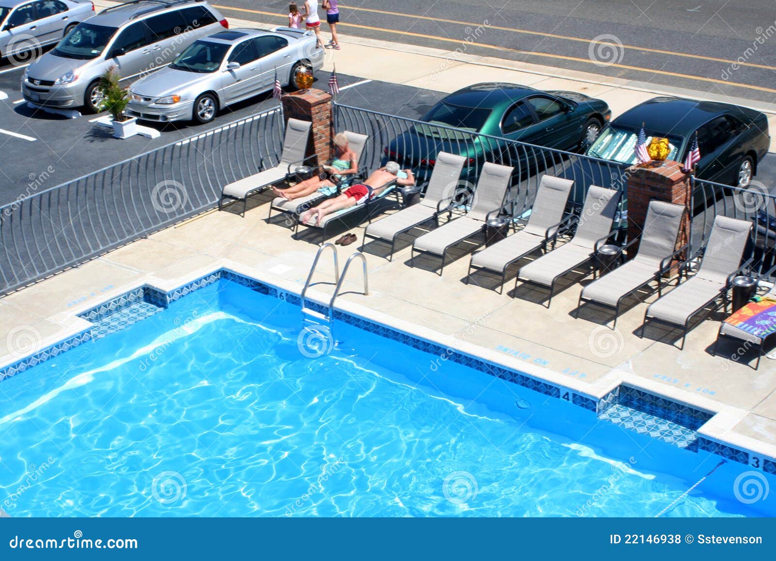 Motel Pool and Surroundings Stock Photo - Image of concrete, layout ...