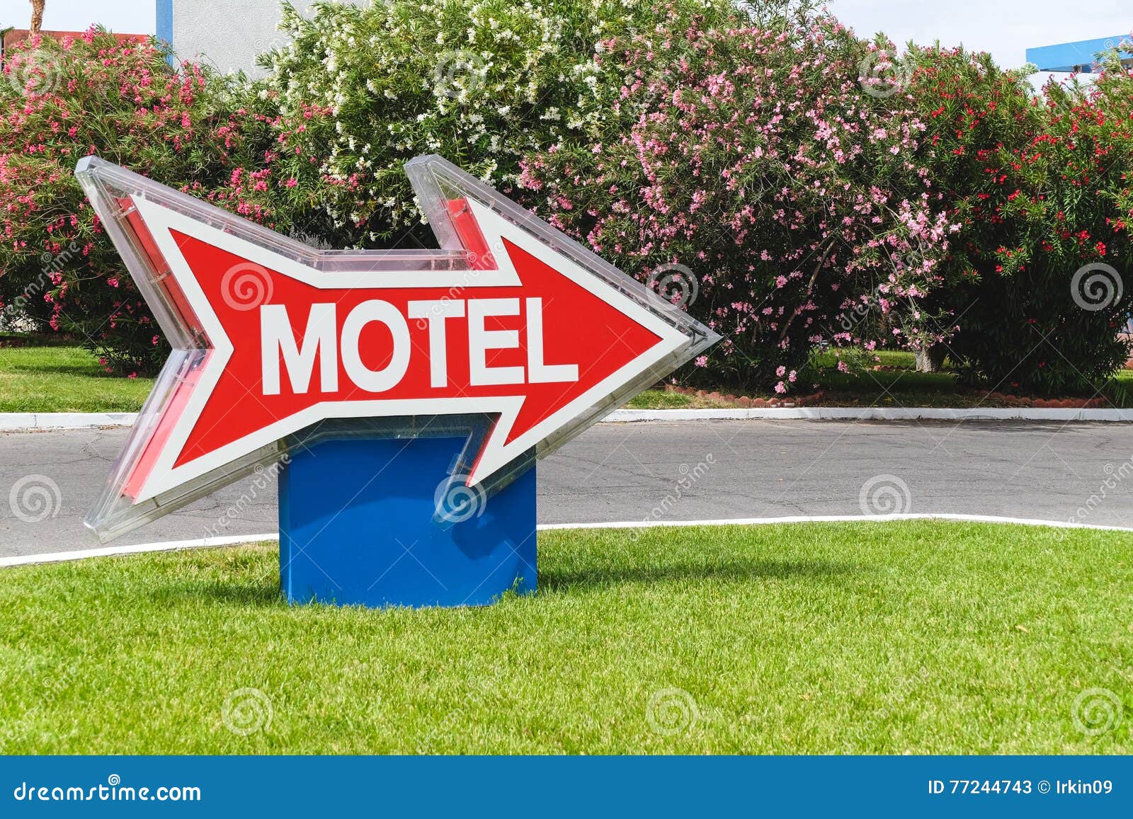 Motel sign stock image. Image of travel, trees, arrow - 77244743