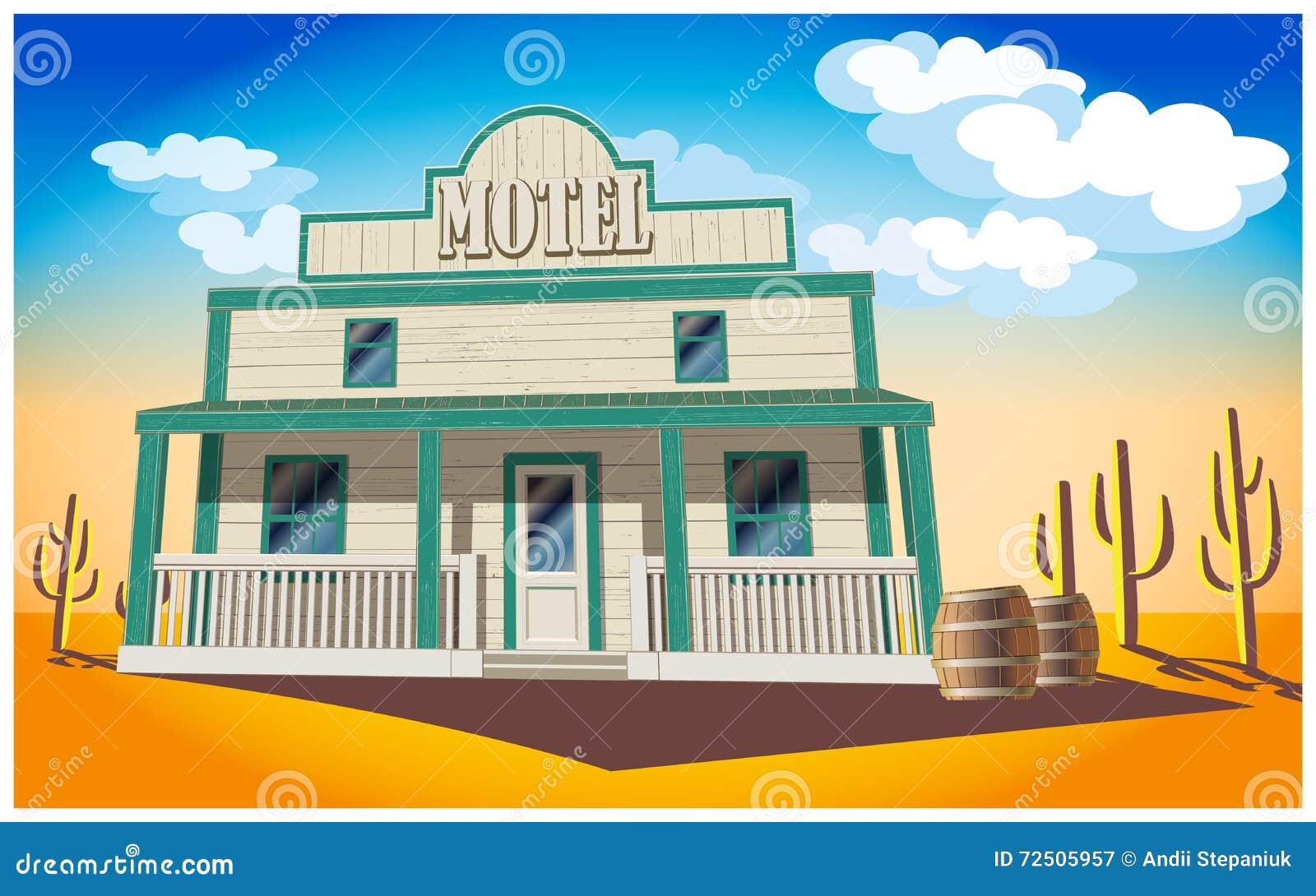Motel stock vector. Illustration of sand, western, design - 72505957