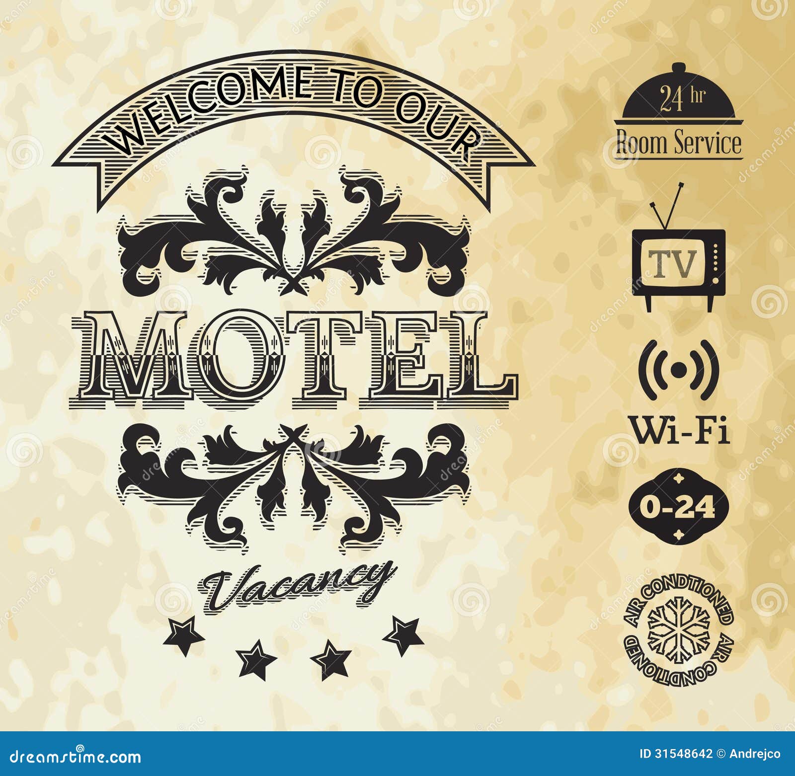 Motel stock vector. Illustration of vintage, design, label - 31548642