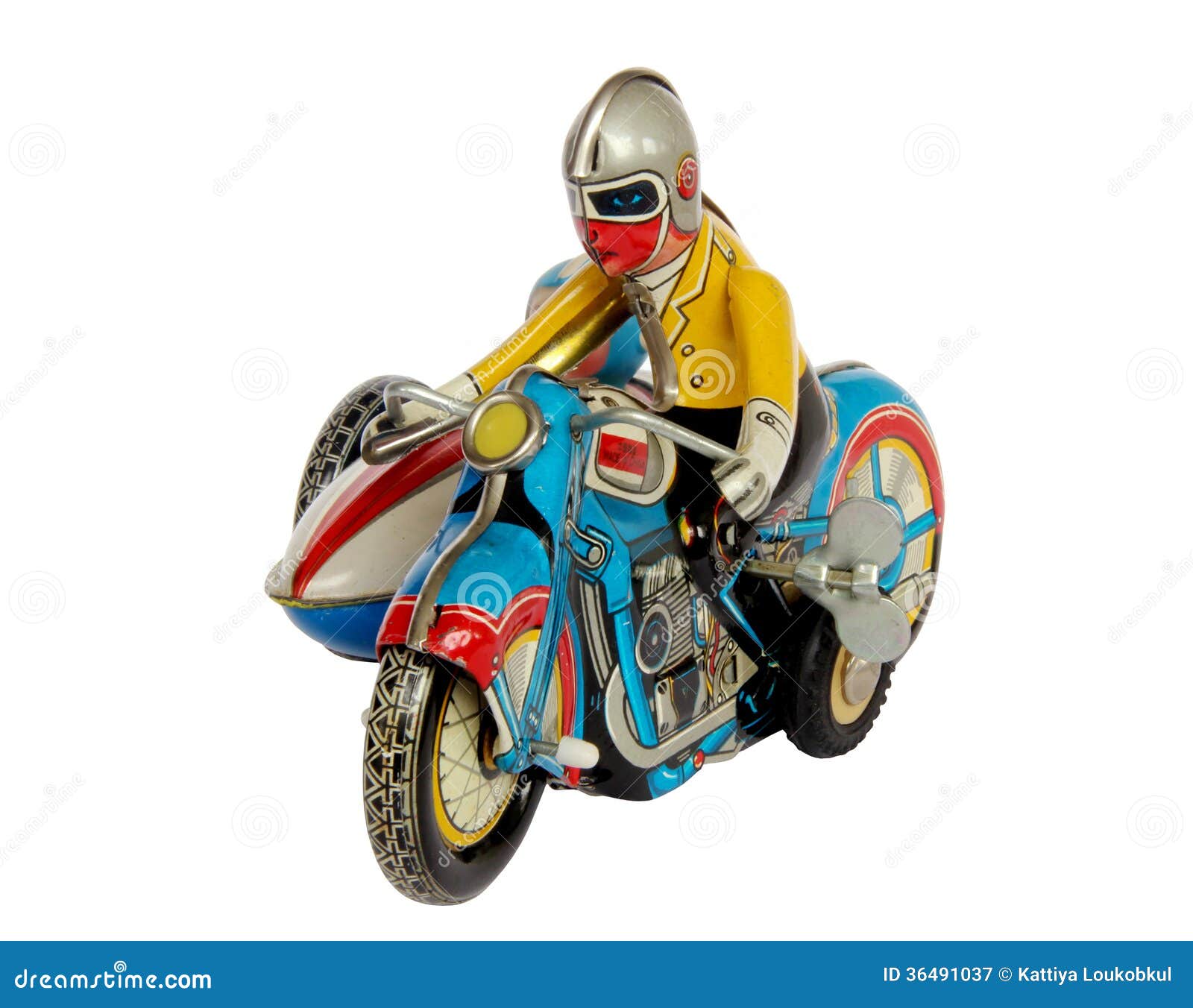 Motorcycle Clockwork Tin Toy Stock Image - Image of model, object: 36491037