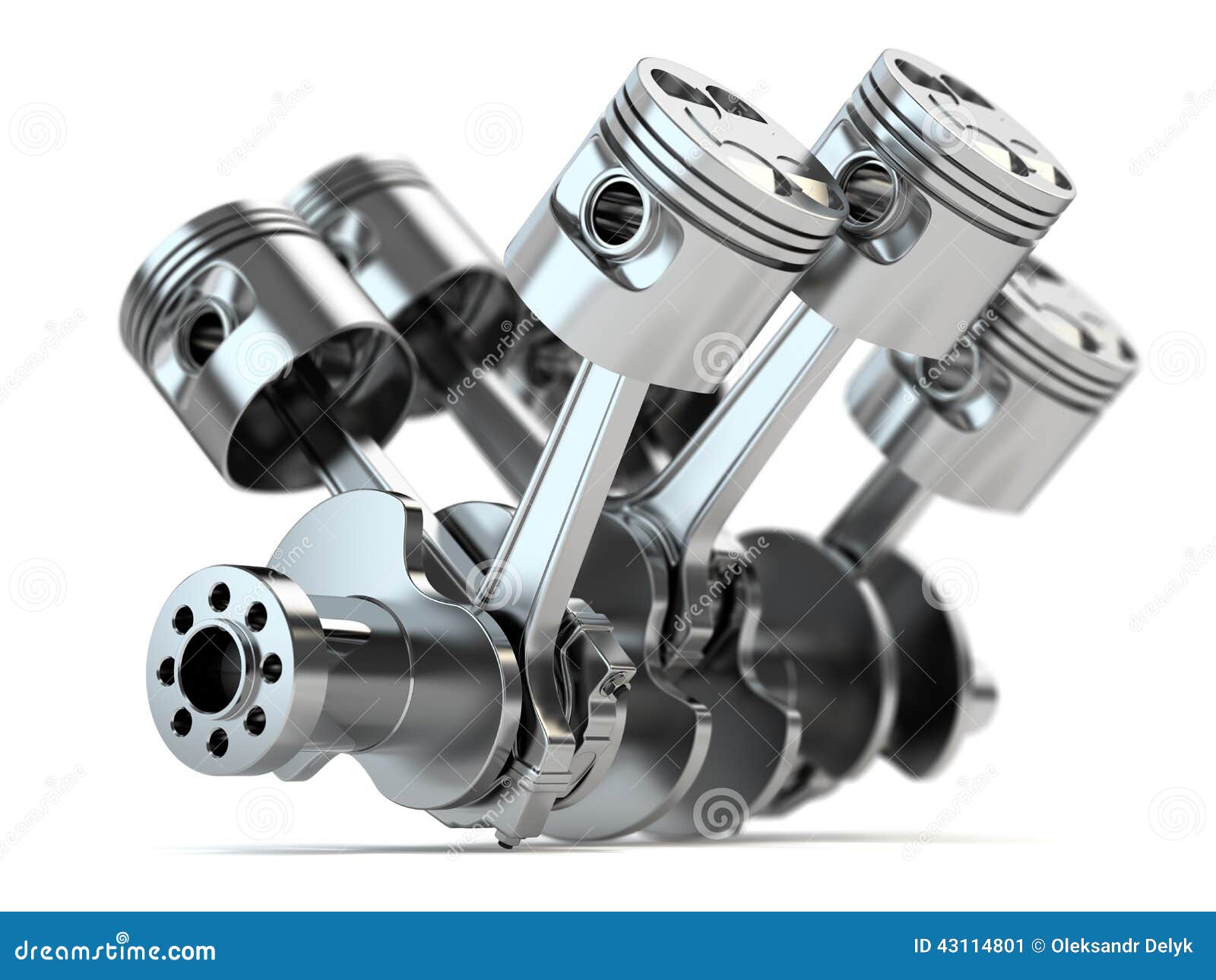 Moteur du vilebrequin V6 illustration stock. Illustration du conception ...