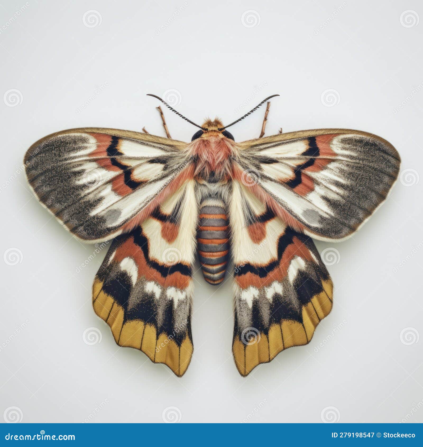 Moth Viewed from the Back stock illustration. Illustration of ...