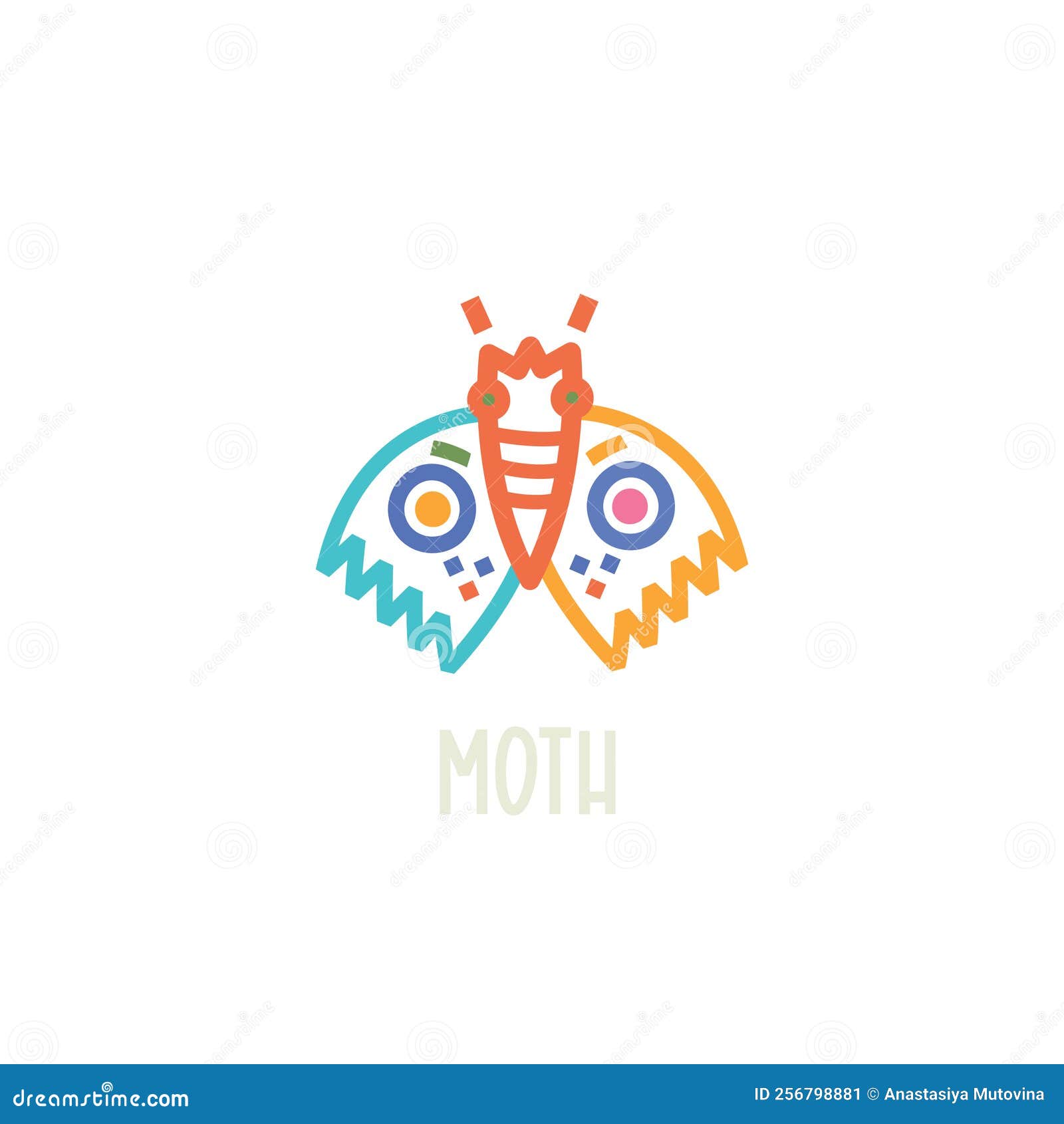 Moth Colourful Lines Logo Design Stock Vector - Illustration of design ...