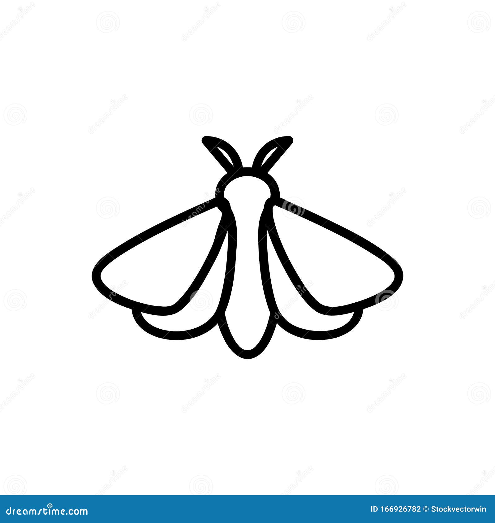 Moth Icon Vector. Isolated Contour Symbol Illustration Stock Vector ...