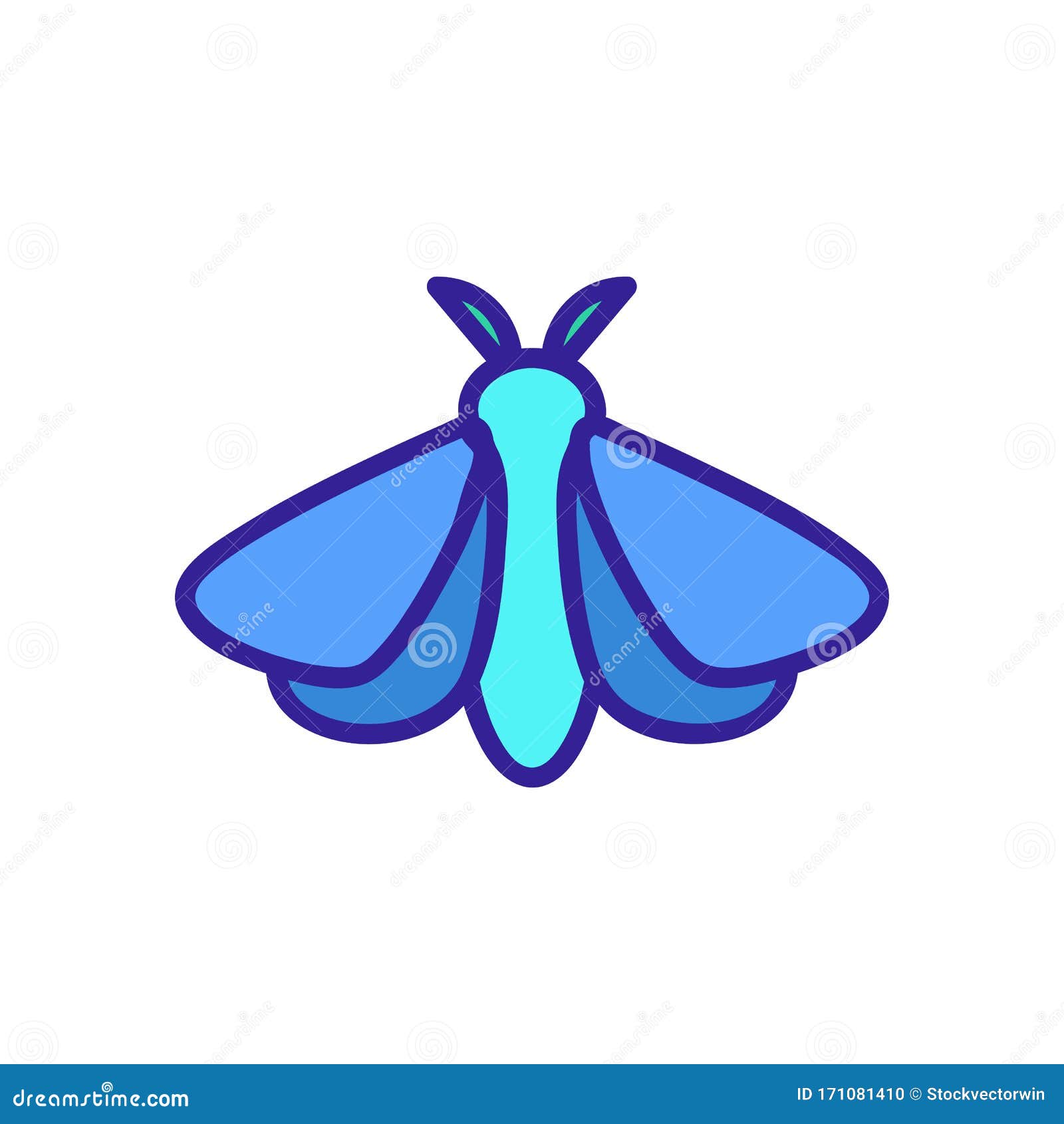 Moth Icon Vector. Isolated Contour Symbol Illustration Stock Vector ...
