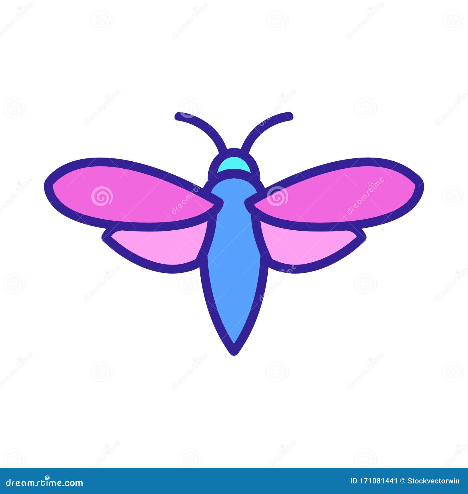 Moth Icon Vector. Isolated Contour Symbol Illustration Stock Vector ...