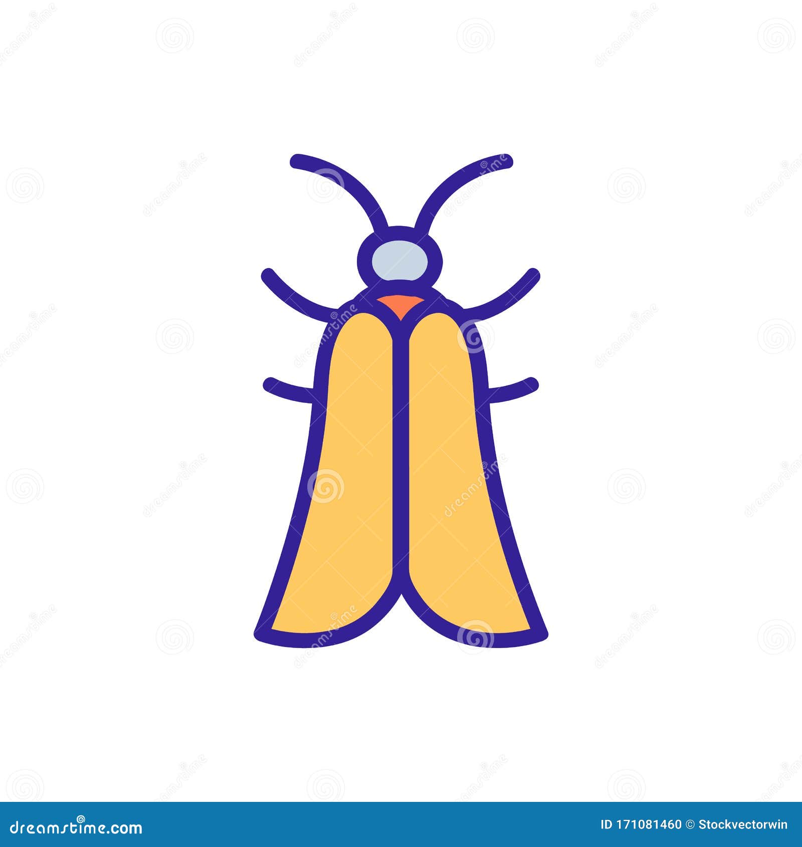 Moth Icon Vector. Isolated Contour Symbol Illustration Stock Vector ...