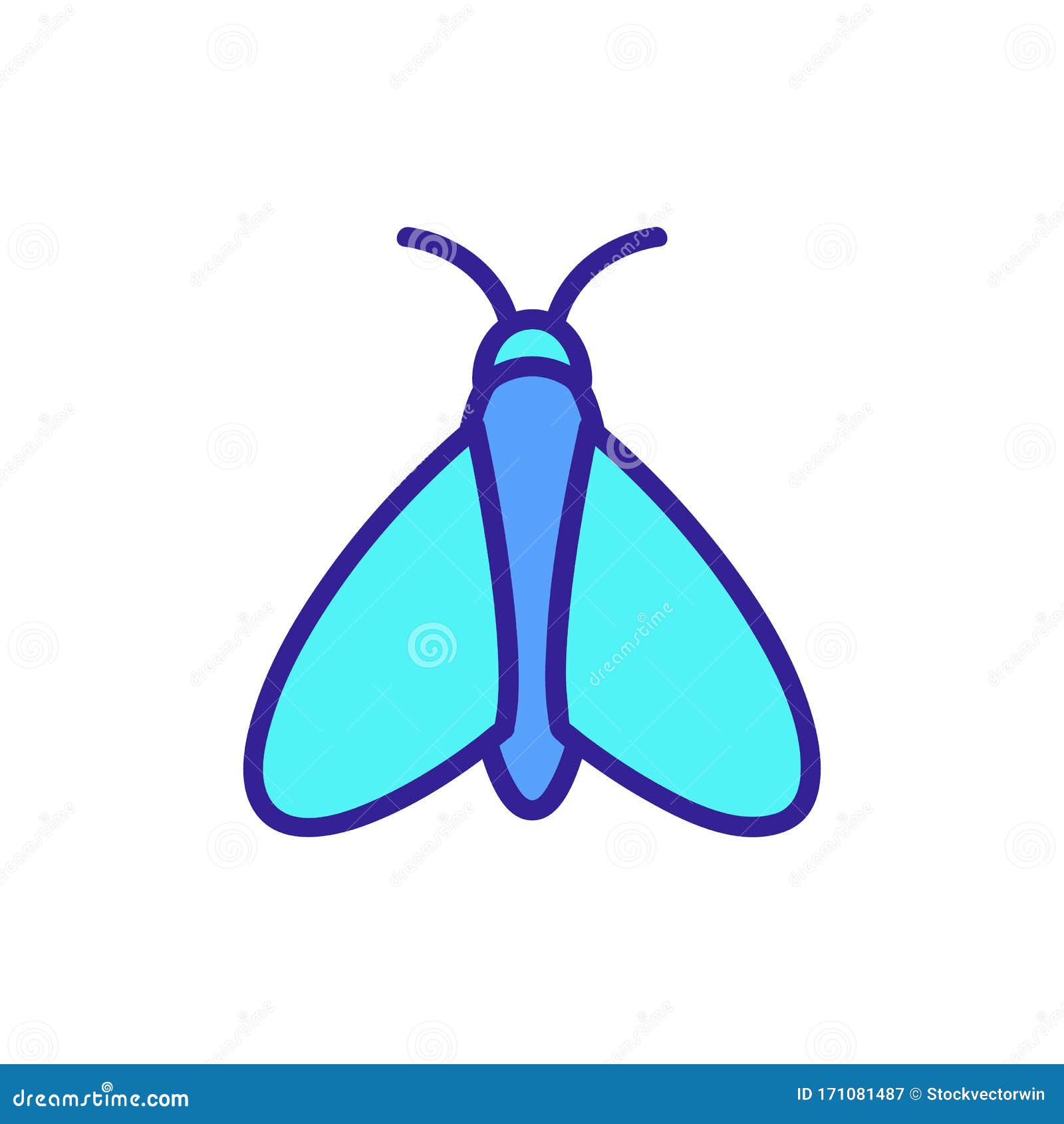 Moth Icon Vector. Isolated Contour Symbol Illustration Stock Vector ...