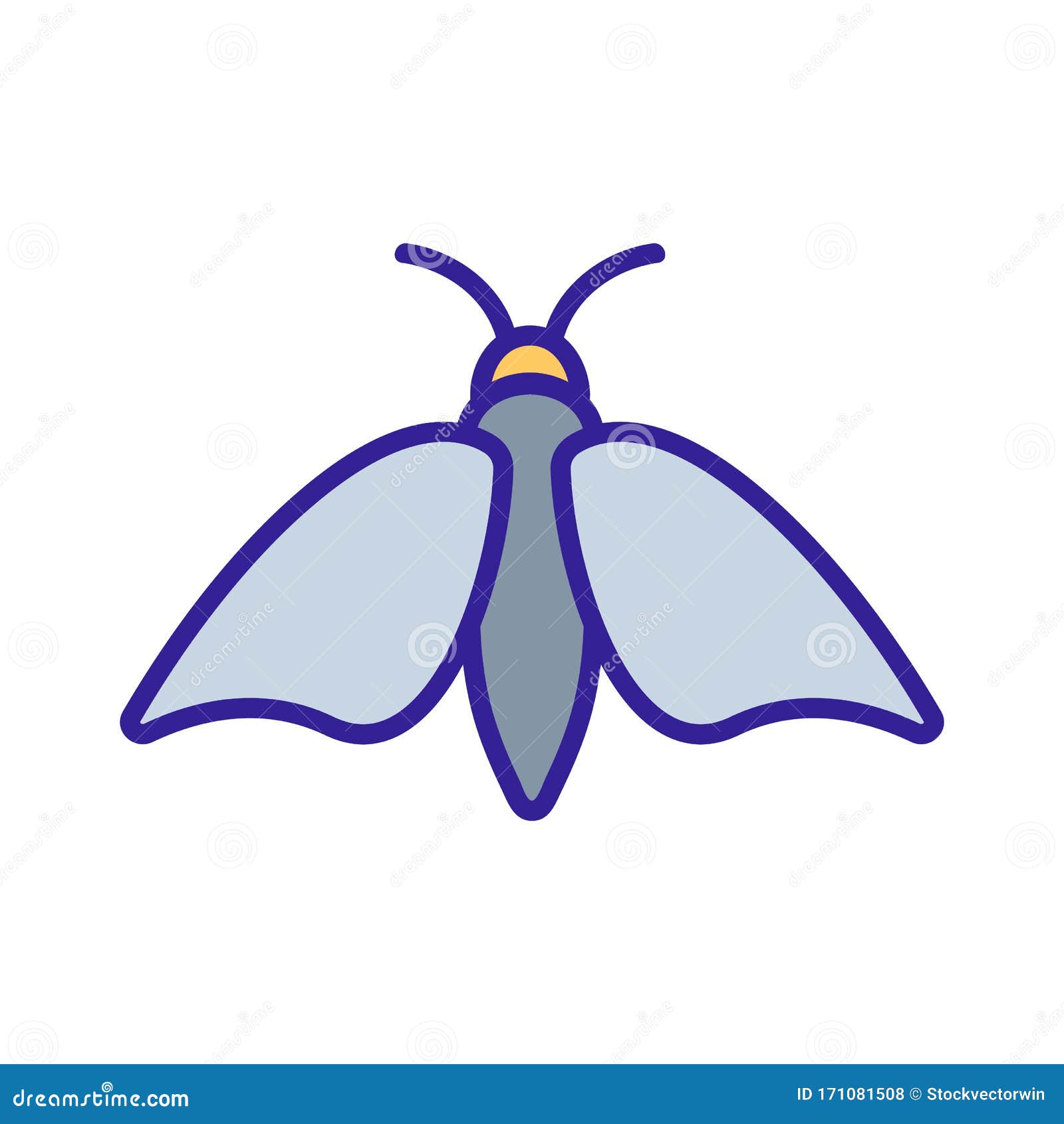 Moth Icon Vector. Isolated Contour Symbol Illustration Stock Vector ...