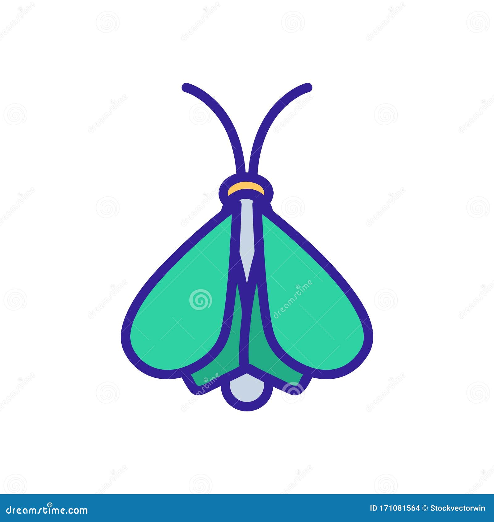 Moth Icon Vector. Isolated Contour Symbol Illustration Stock Vector ...