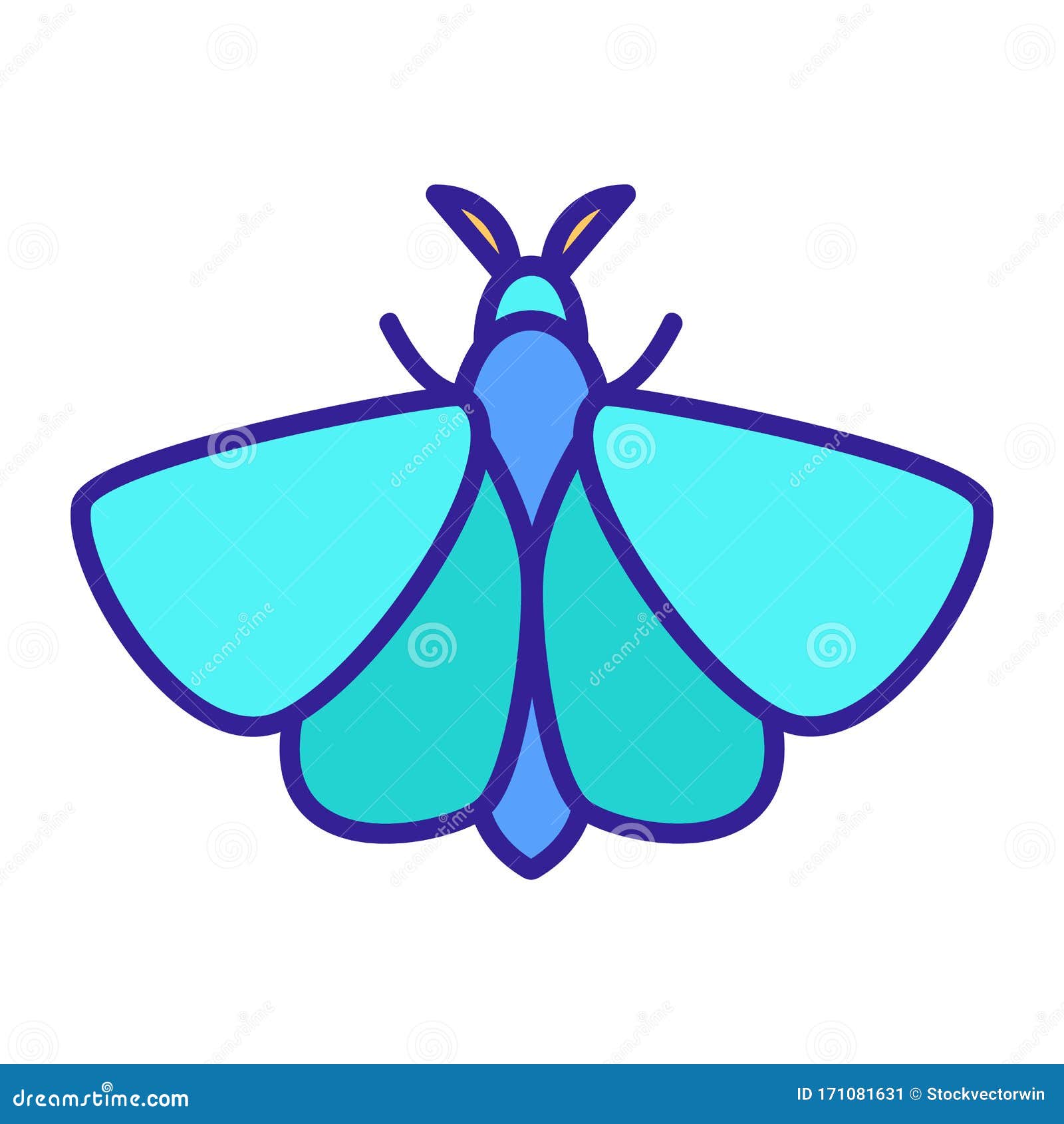 Moth Icon Vector. Isolated Contour Symbol Illustration Stock Vector ...