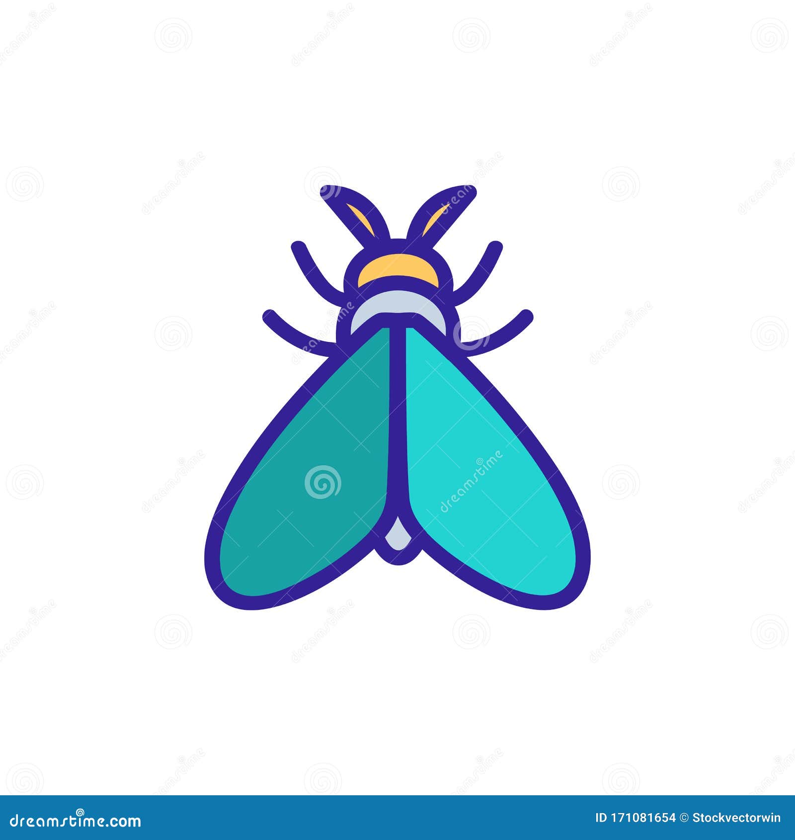Moth Icon Vector. Isolated Contour Symbol Illustration Stock Vector ...