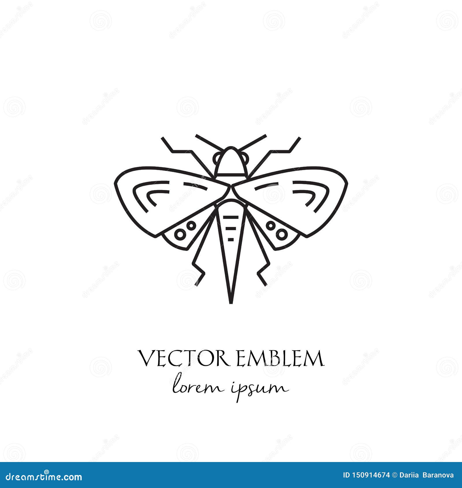 Moth Linear Icon. Modern Outline Moth Logo Concept On White Back ...