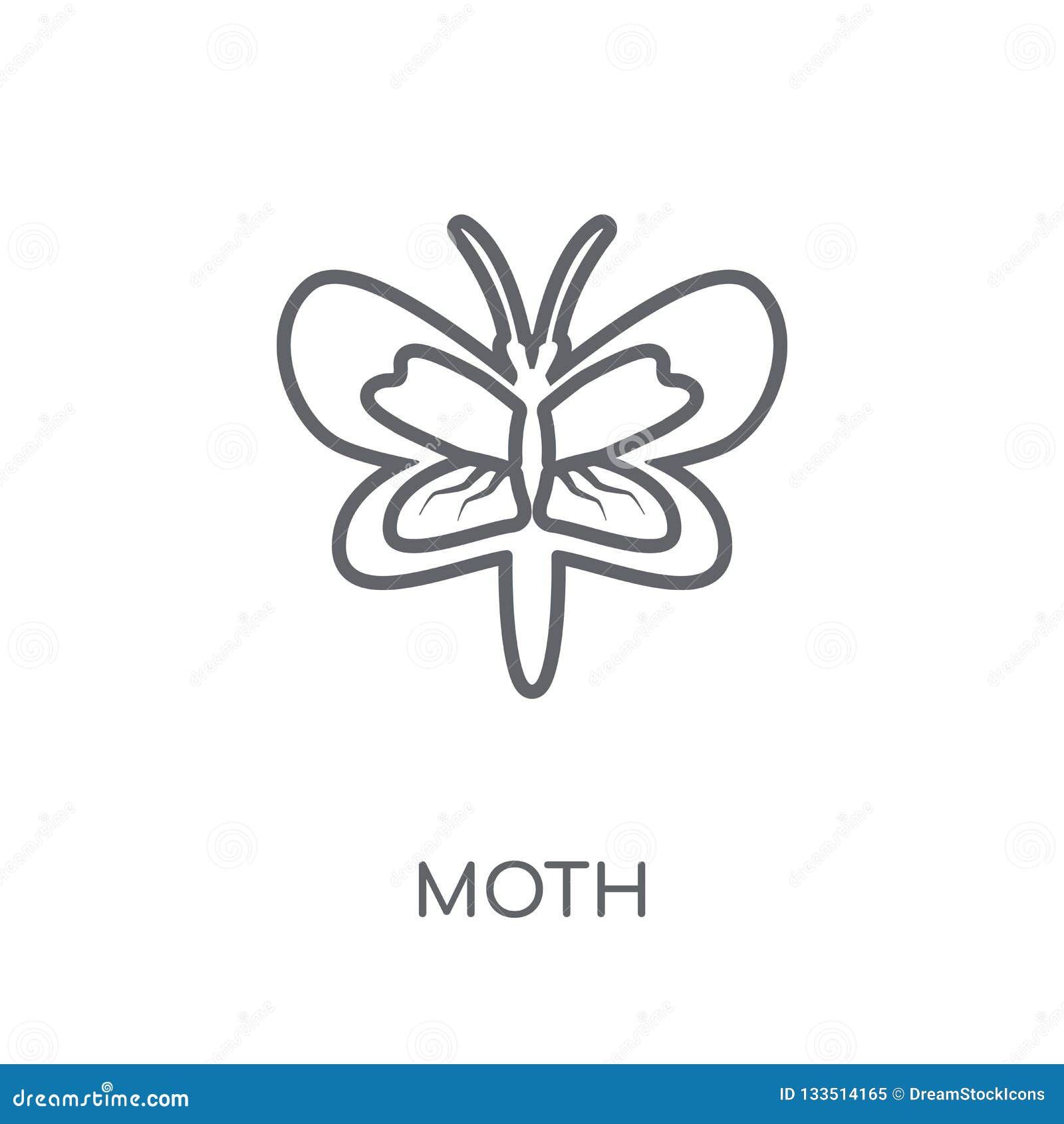 Moth Linear Icon. Modern Outline Moth Logo Concept on White Back Stock ...