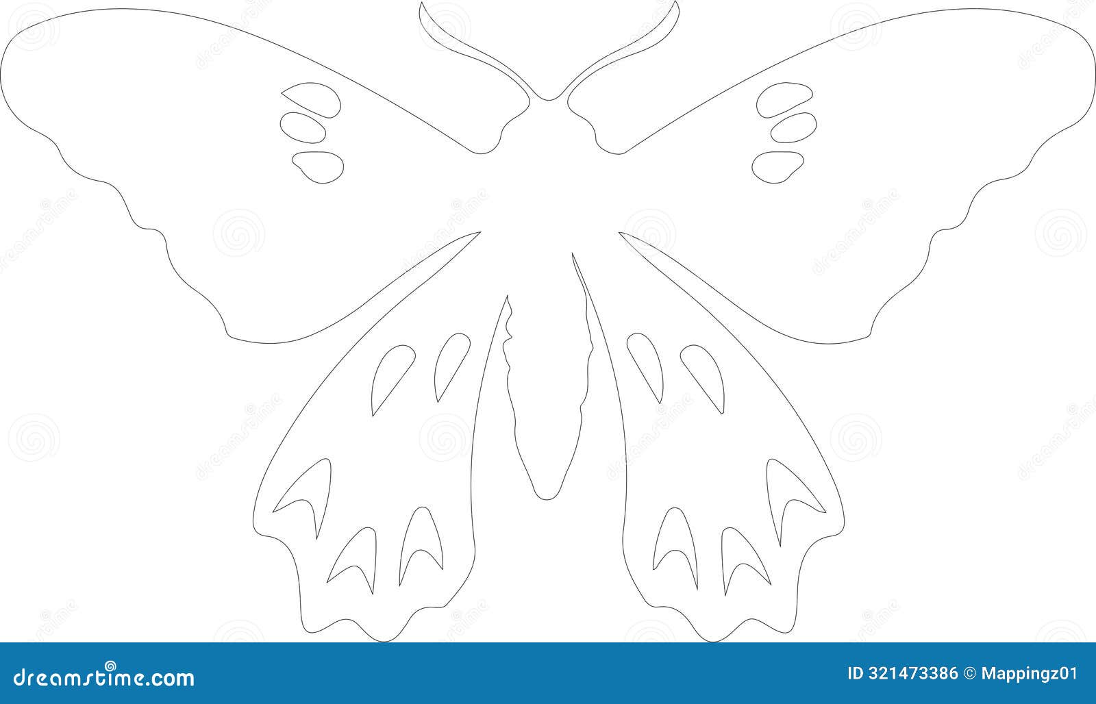 Moth Outline Silhouette Generative Ai Stock Vector - Illustration of ...