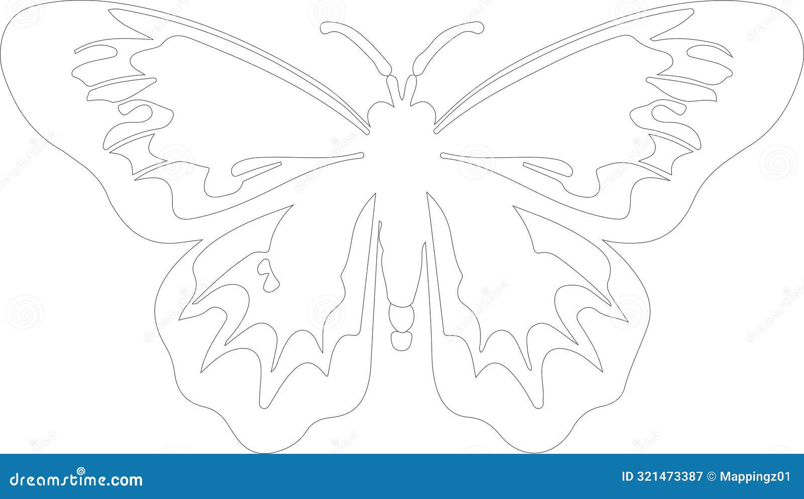 Moth Outline Silhouette Generative Ai Stock Vector - Illustration of ...