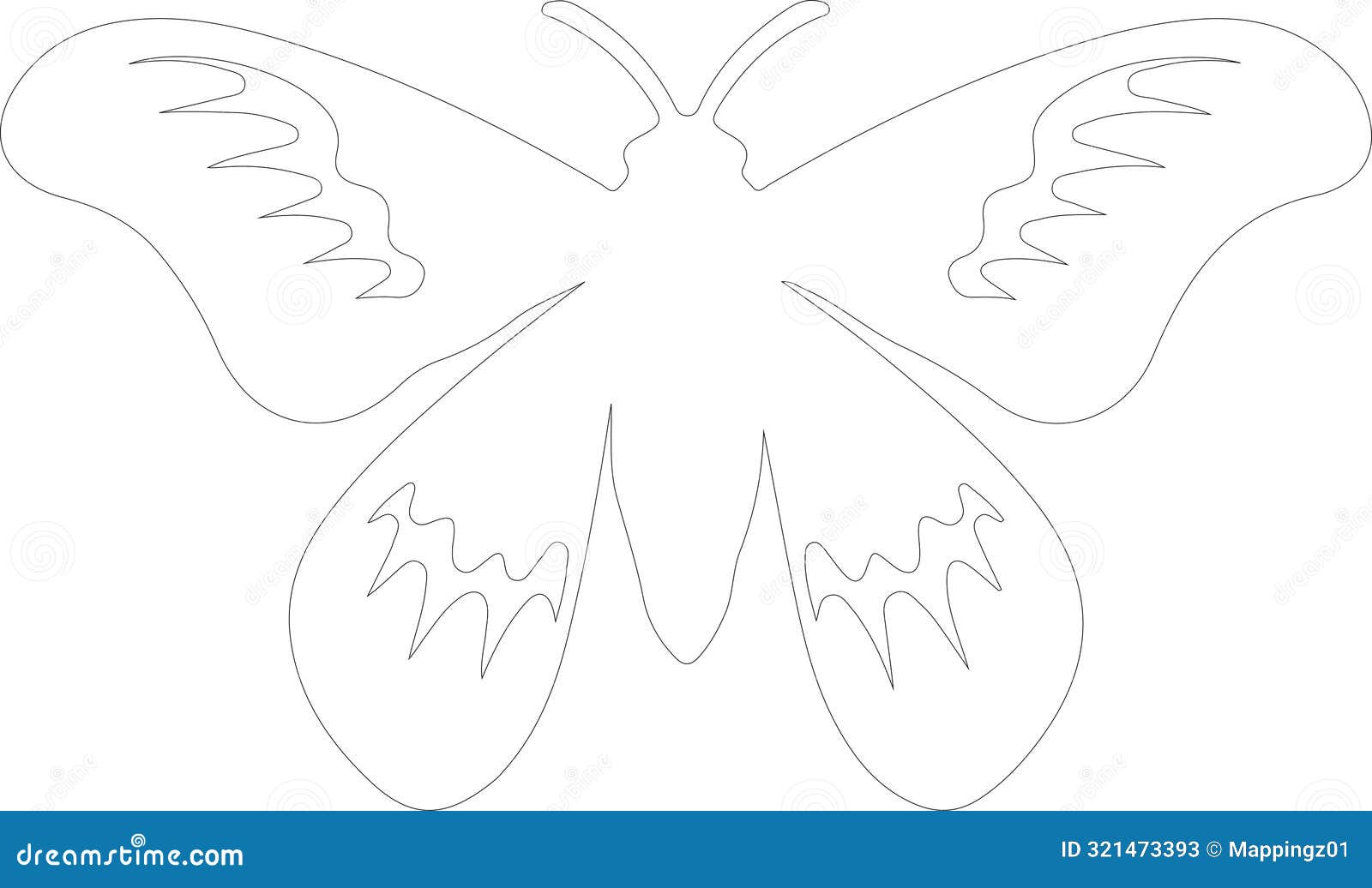 Moth Outline Silhouette Generative Ai Stock Vector - Illustration of ...