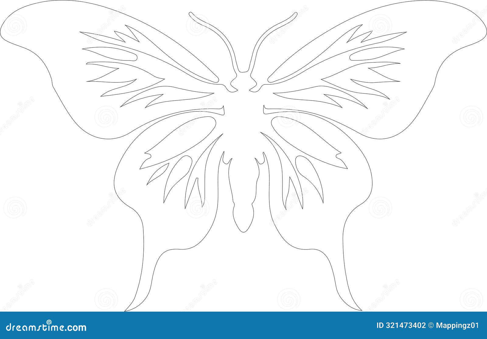 Moth Outline Silhouette Generative Ai Stock Vector - Illustration of ...