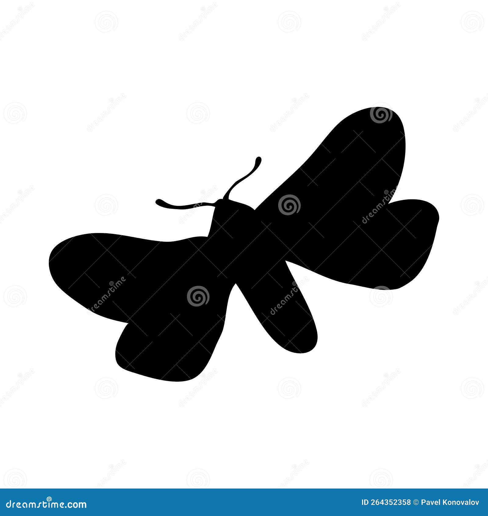 Moth Silhouette Vector Illustration | CartoonDealer.com #264352358