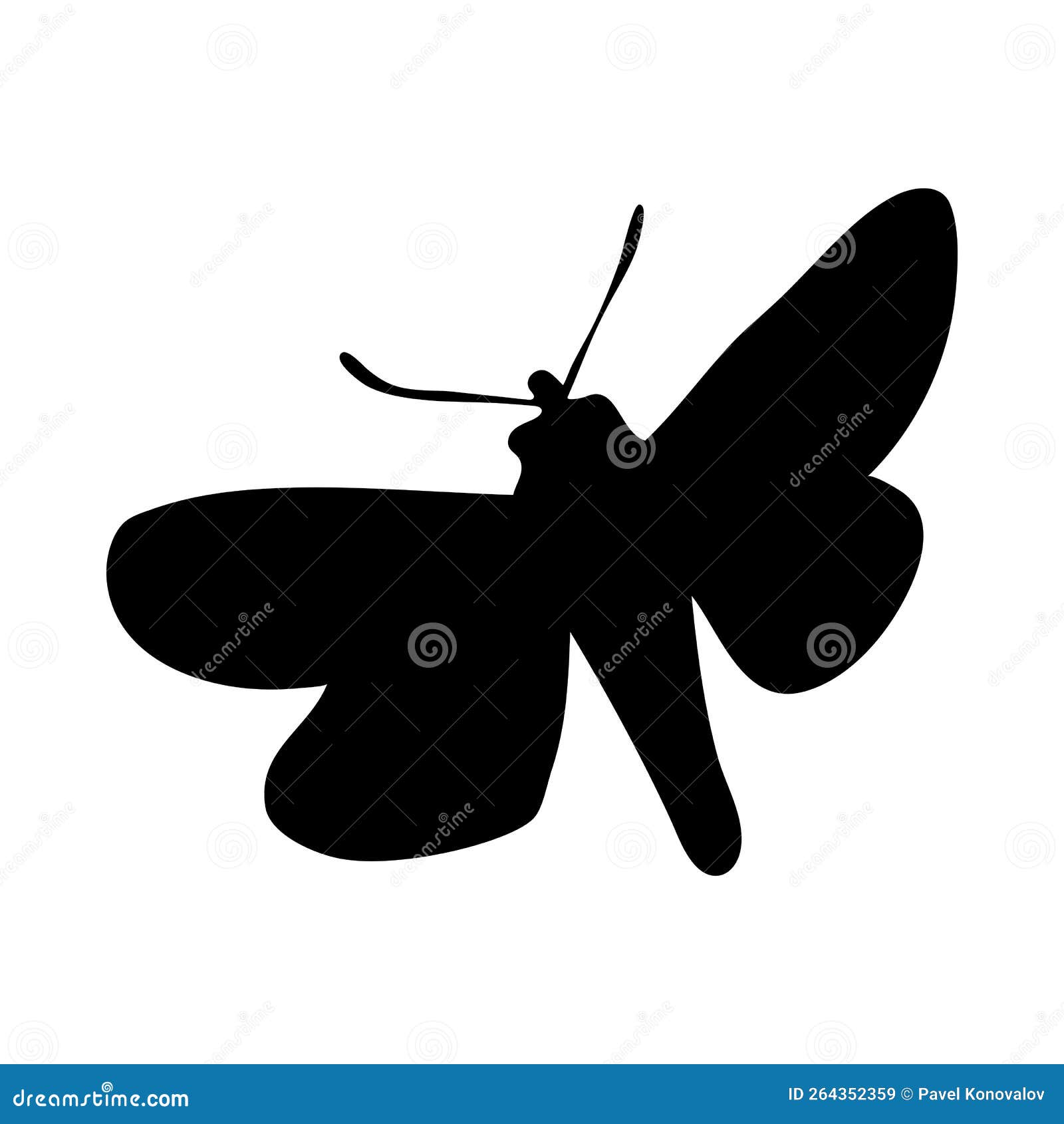 Moth Silhouette stock vector. Illustration of butterfly - 264352359